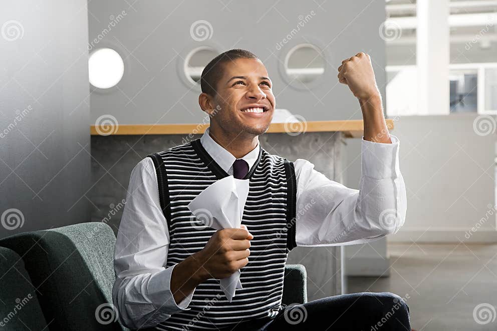 Office worker cheering stock image. Image of achieve - 62558855