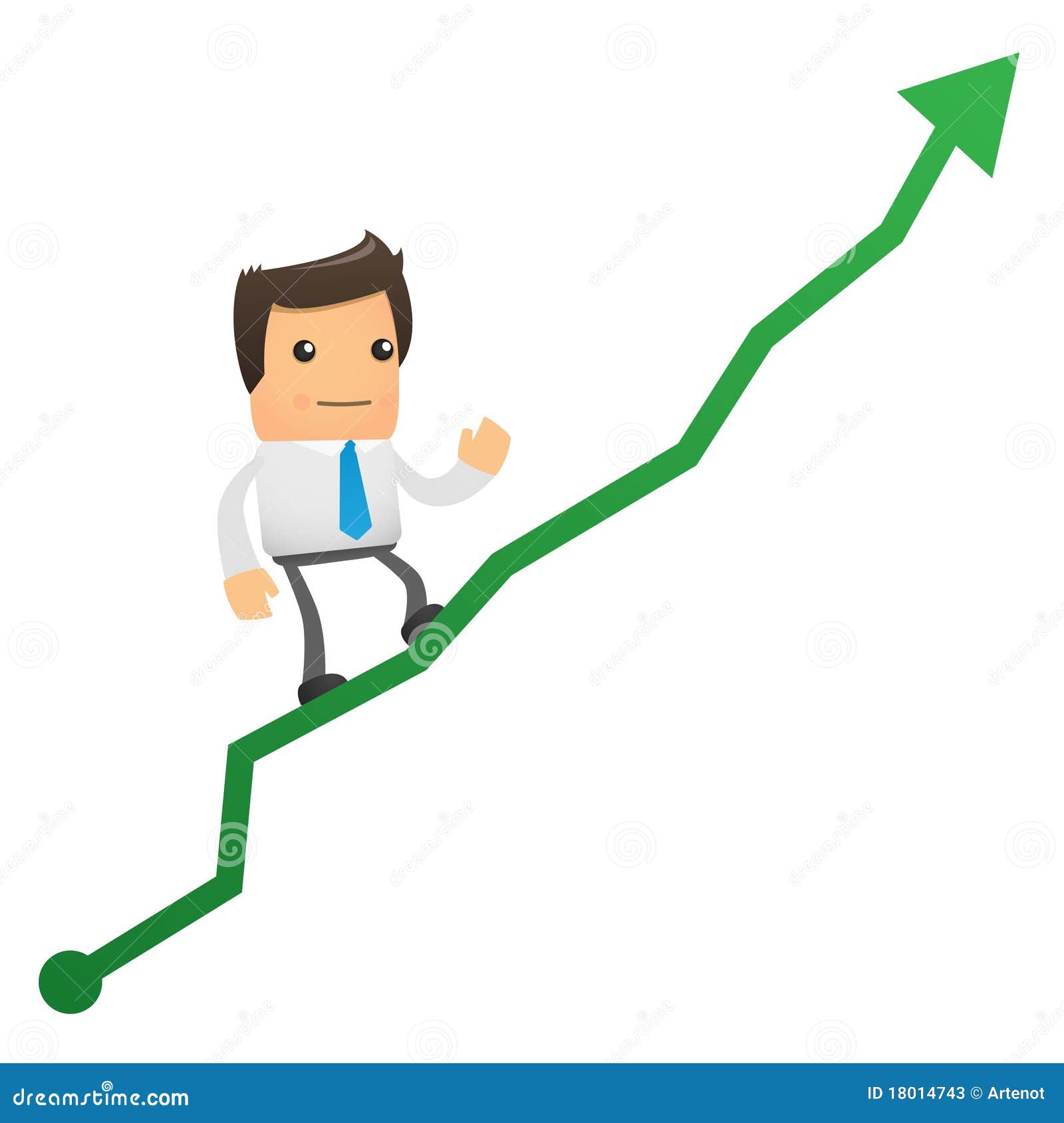 Office Worker Climbs Up Chart Cartoon Vector | CartoonDealer.com #18014743