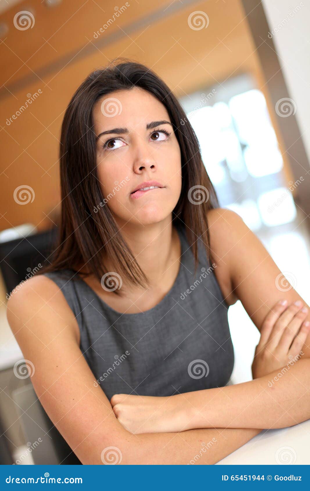 Office Worker with Concerned Look Stock Photo - Image of closeup ...