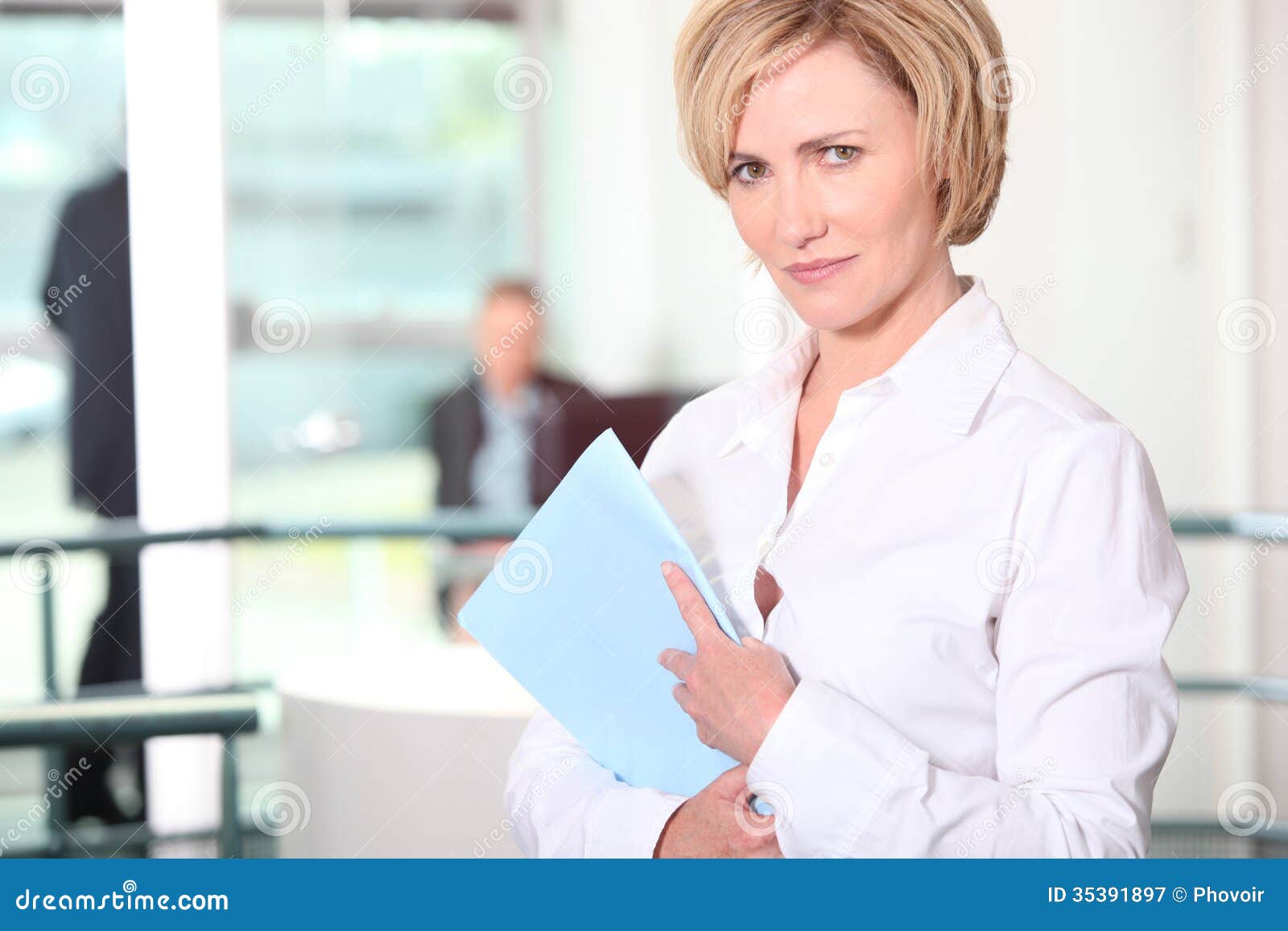 Office worker with files stock image. Image of executive - 35391897