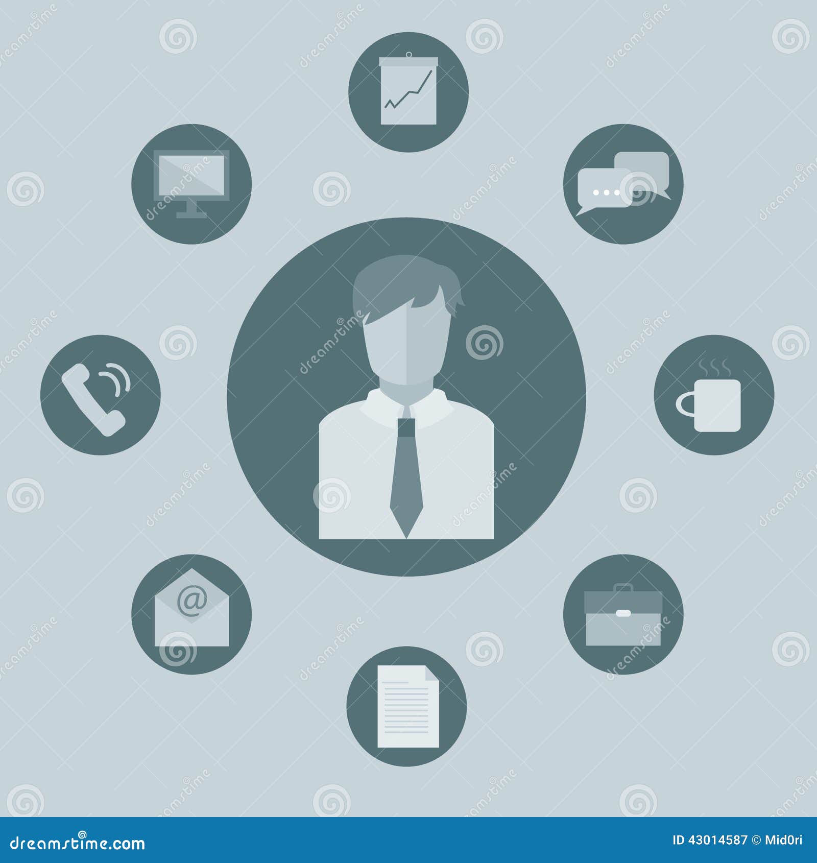 Office worker flat icon stock vector. Illustration of background - 43014587