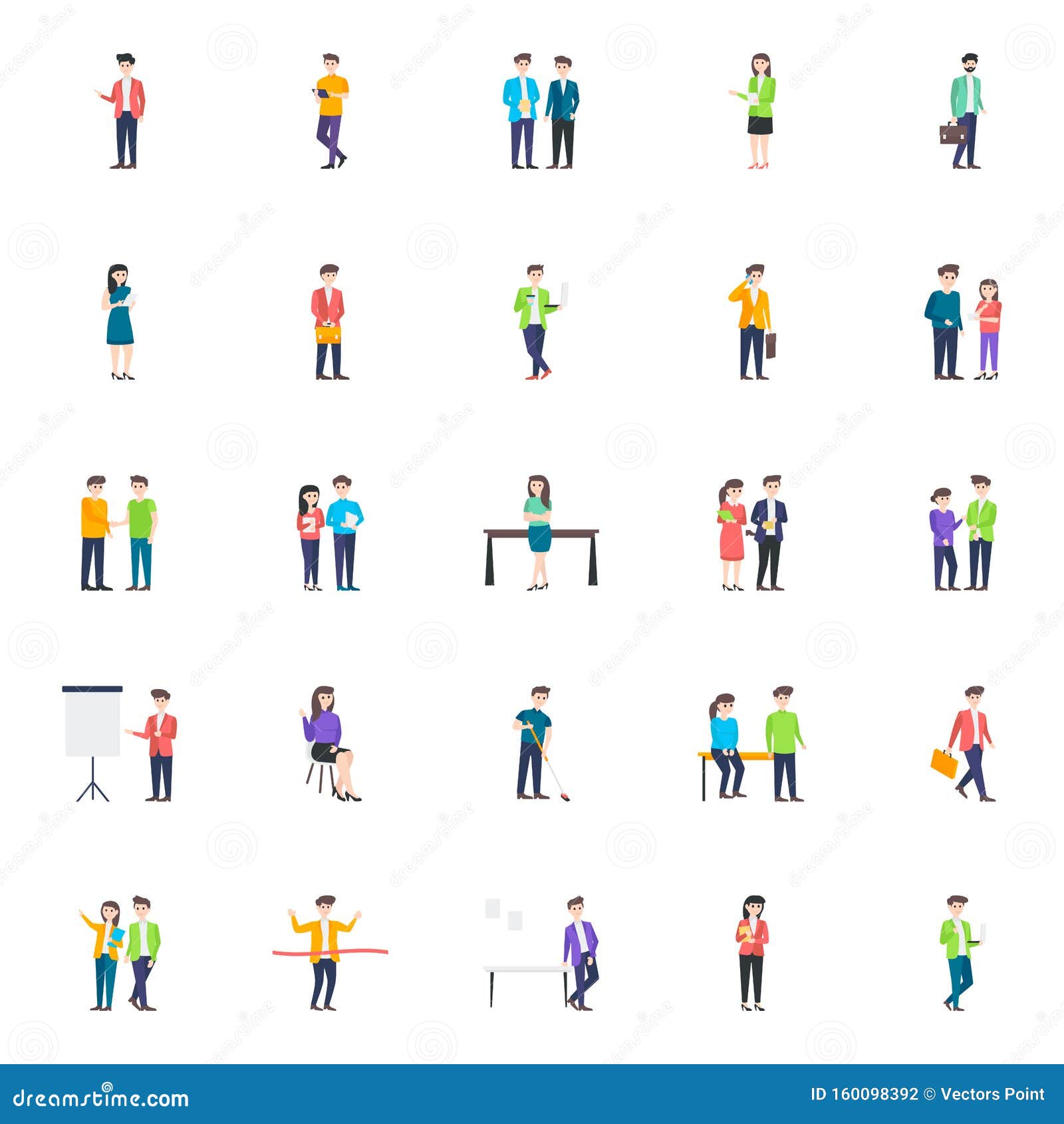 Office Worker Flat Vector Characters Stock Vector - Illustration of ...