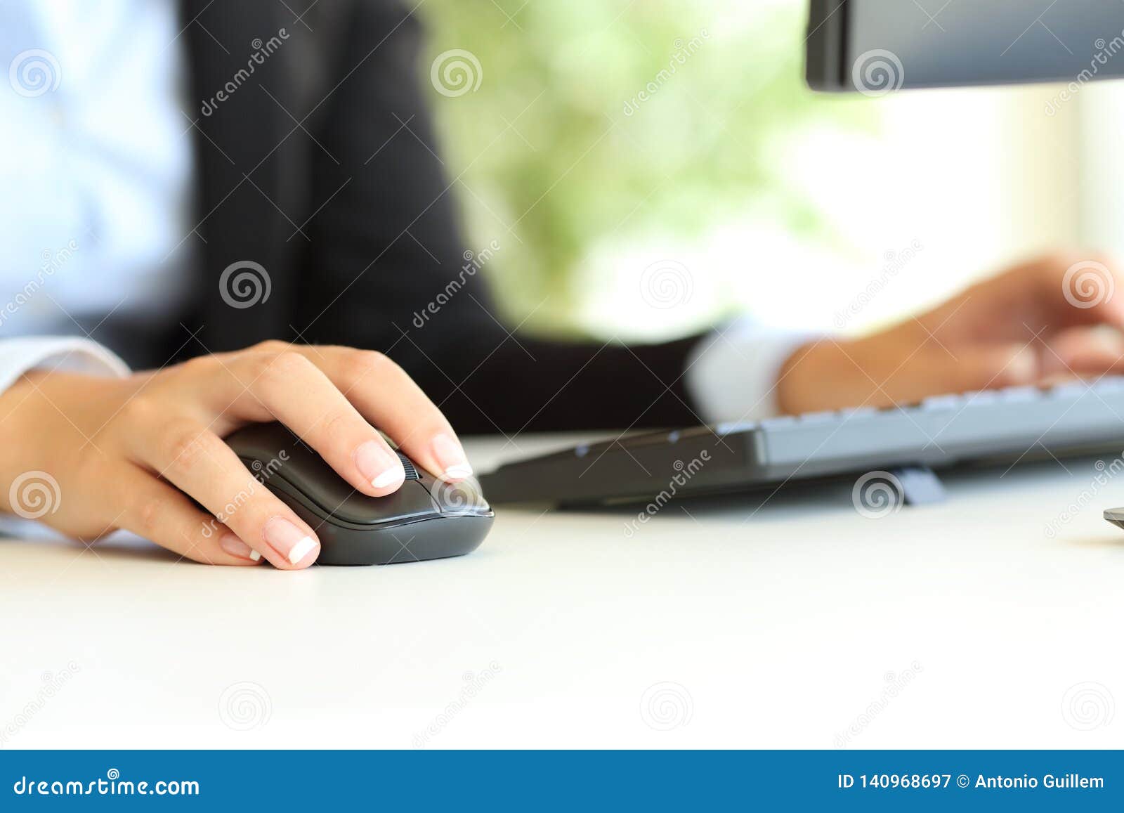 Office Worker Hand Using Computer Mouse Stock Image - Image of checking ...