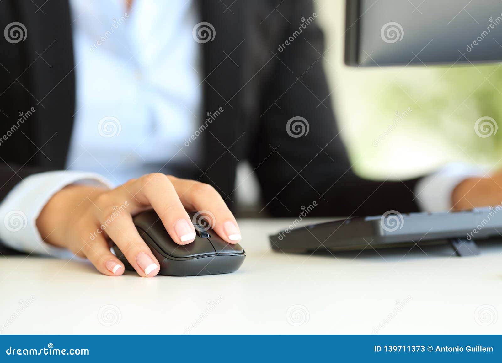 Office Worker Hand Using Computer Mouse on a Desk Stock Image - Image ...