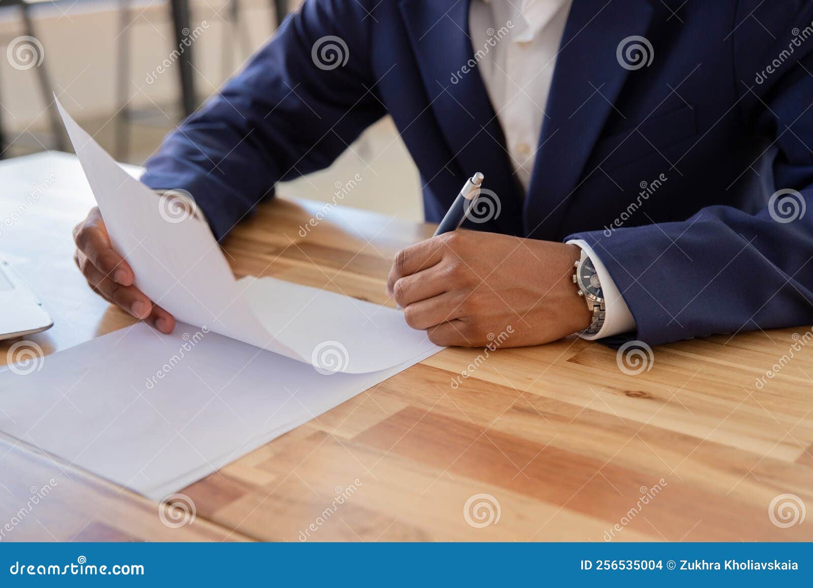 Office Worker Hands Sorting Out Documents at Desk Stock Photo - Image ...