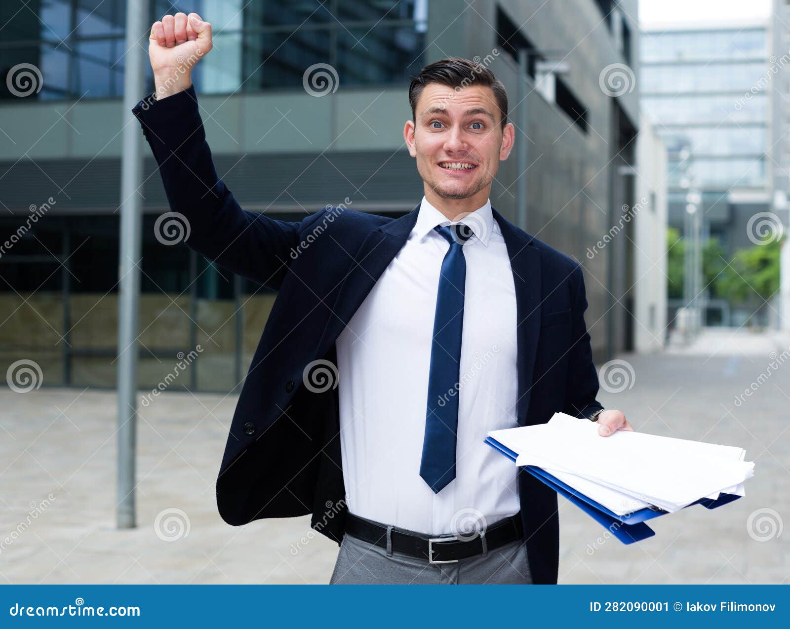 Office Worker is Happy after Successful Signing Contract Stock Image ...