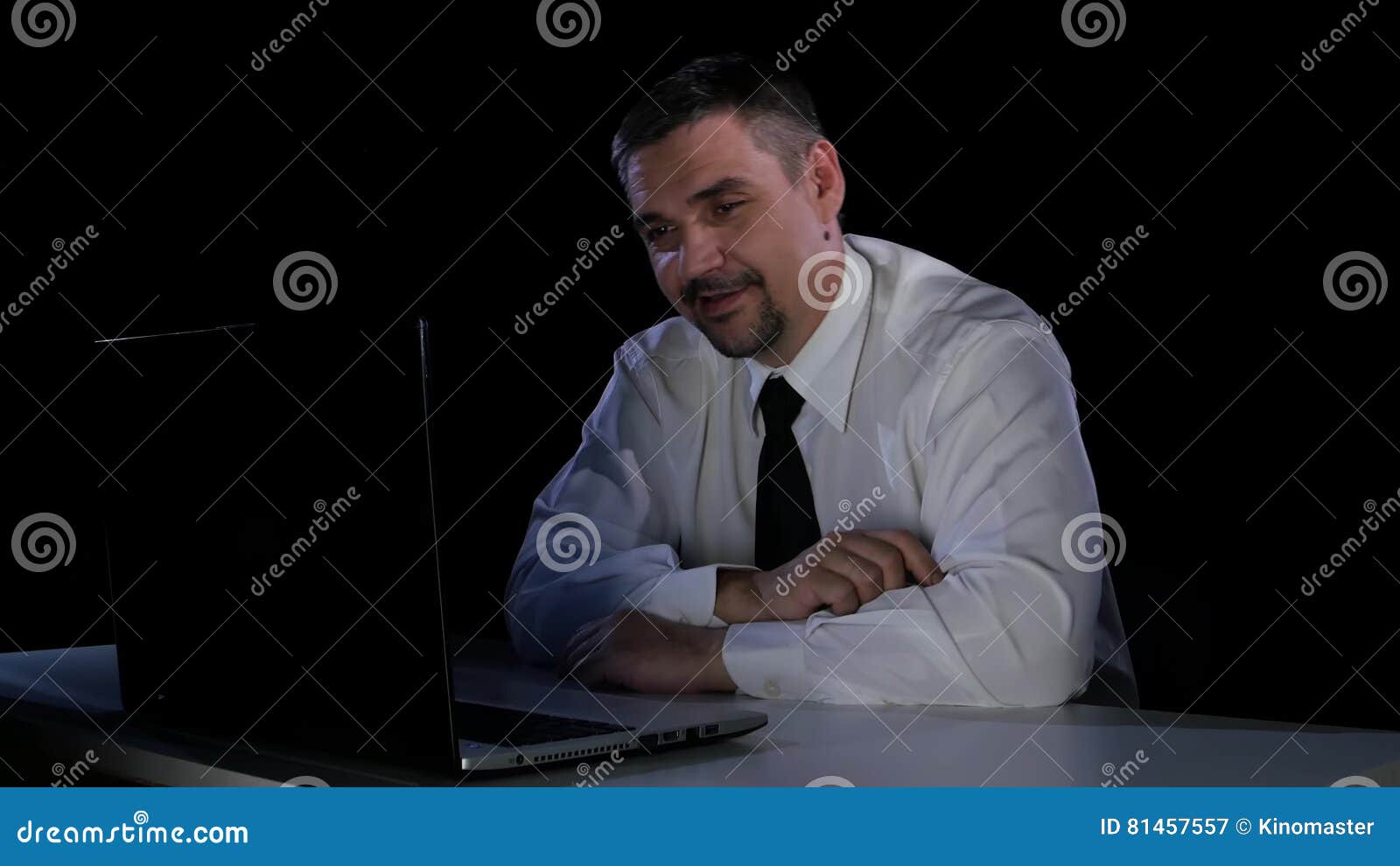 Office Worker with a Haughty To Communicate with Colleagues on Web ...