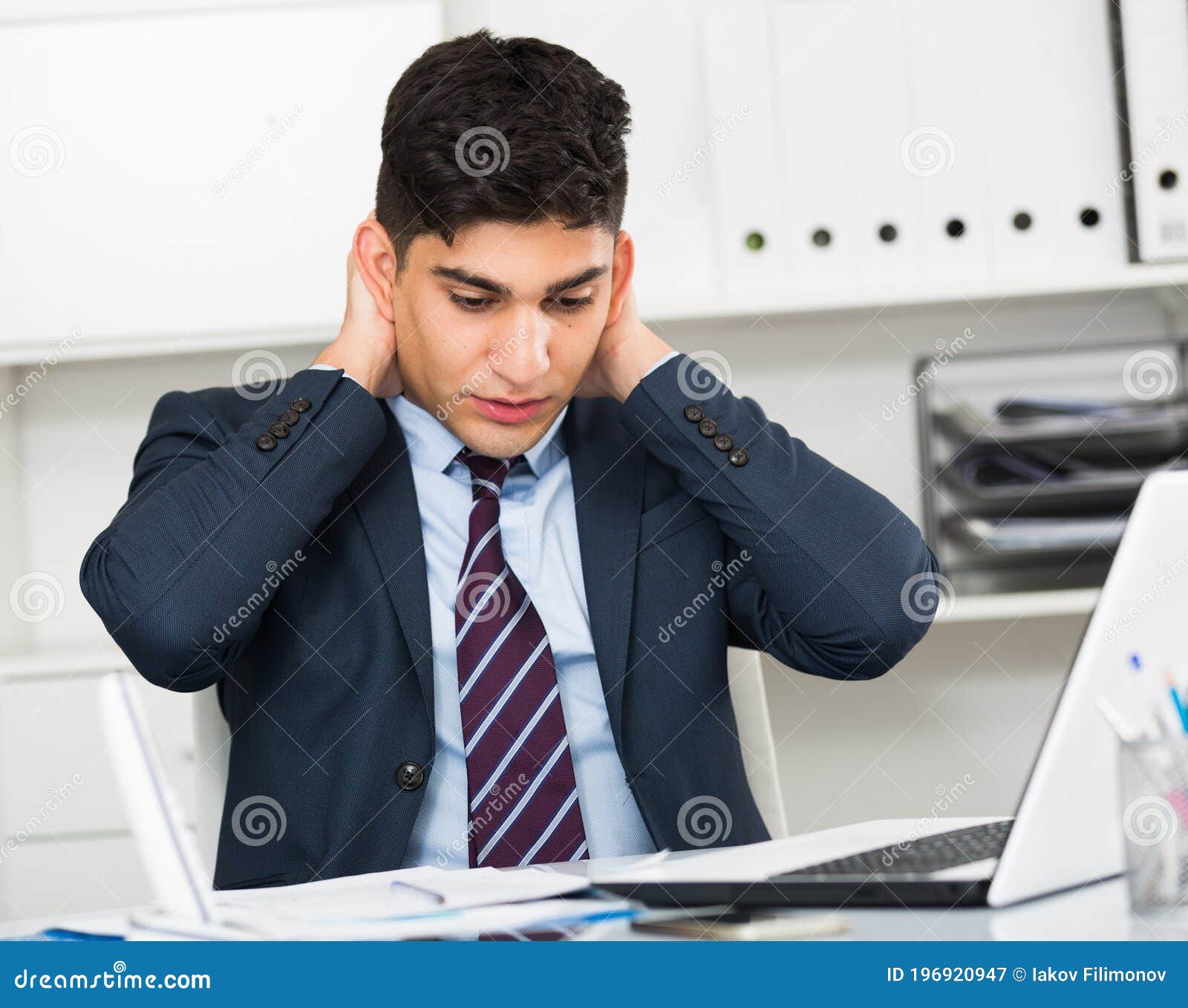 Office Worker is Having Complicated Issue in Project Stock Image ...
