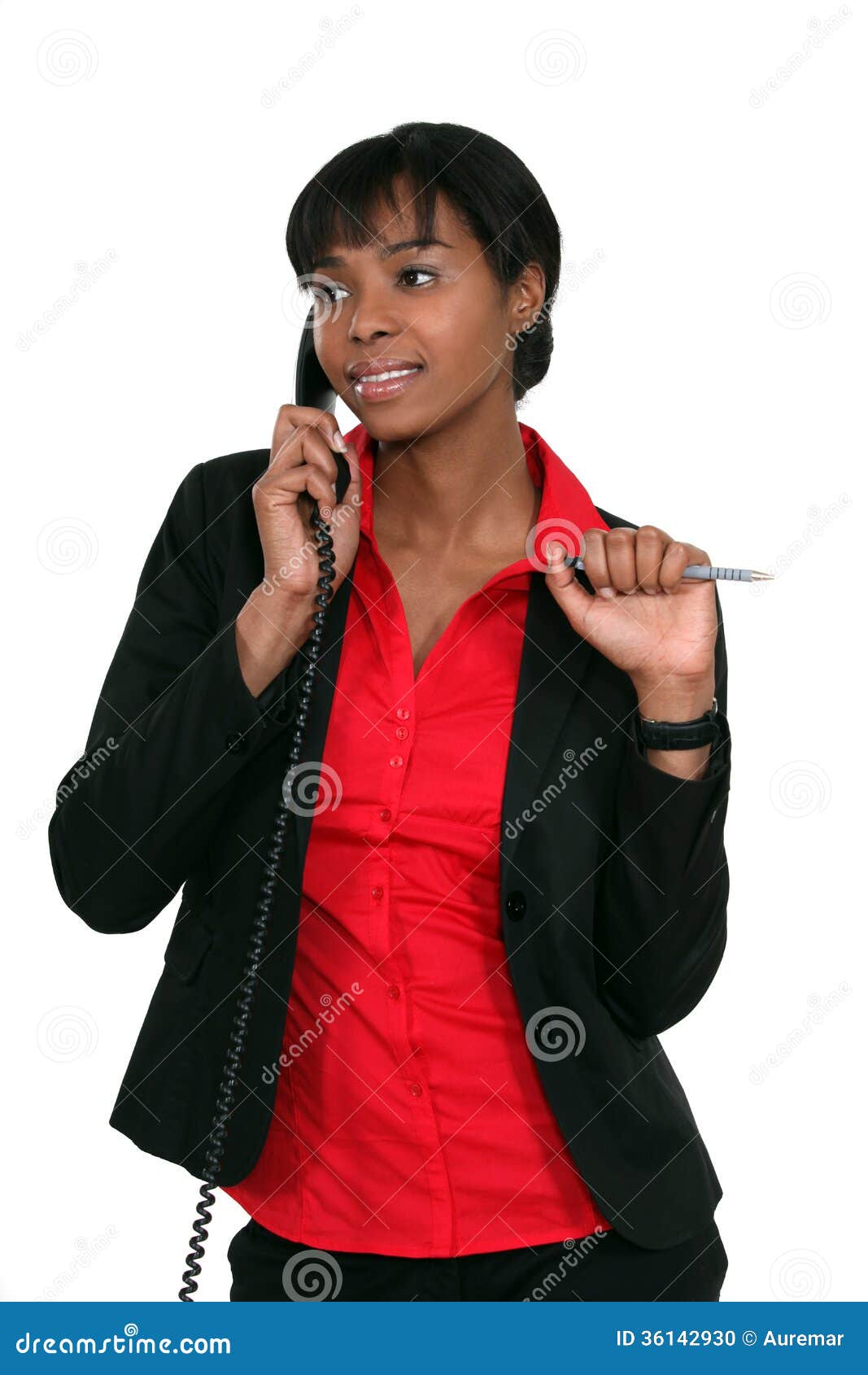 Office worker holding pen stock photo. Image of receptionist - 36142930