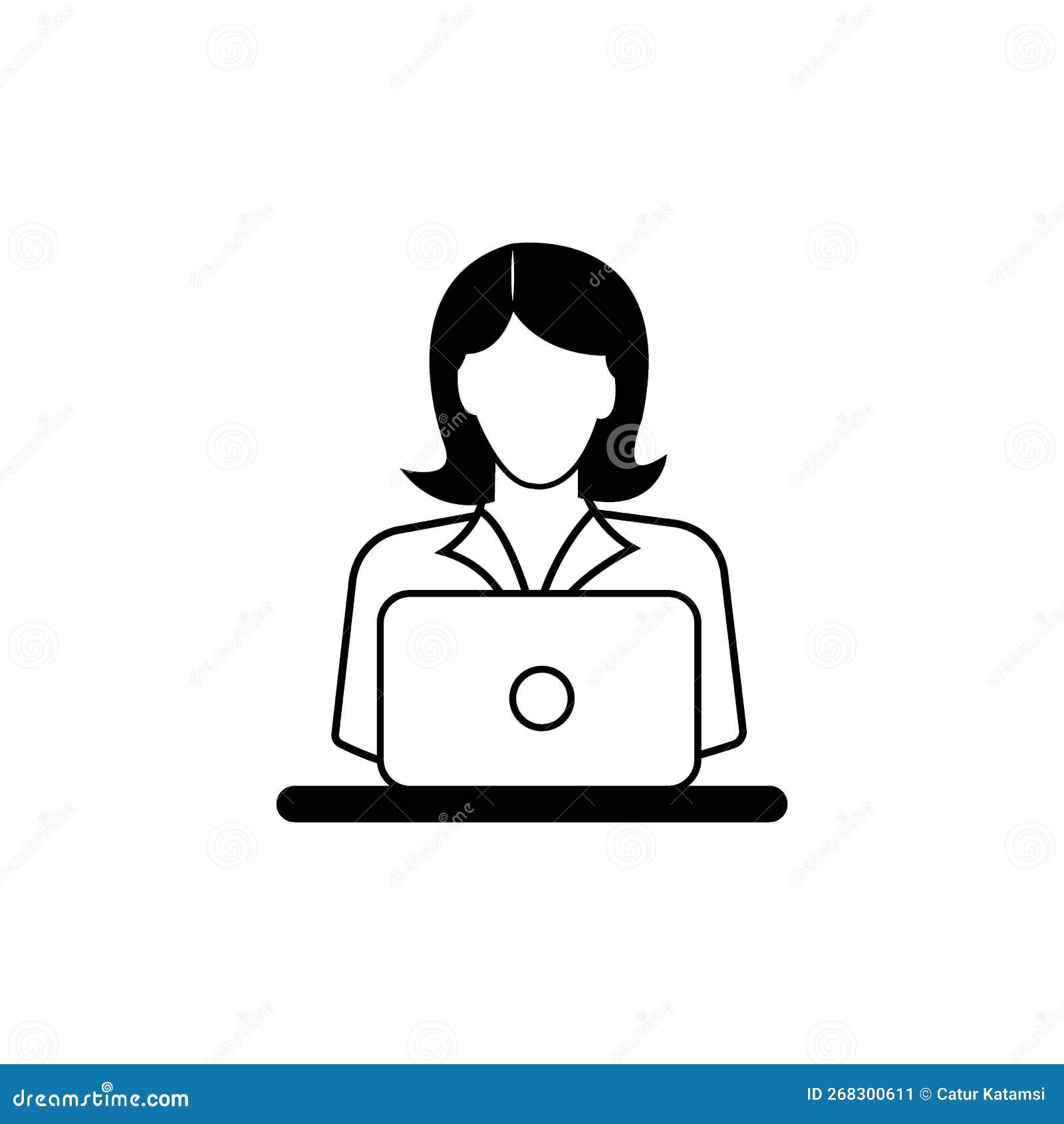 Office Worker Icon Logo Vector Design Template Stock Illustration ...