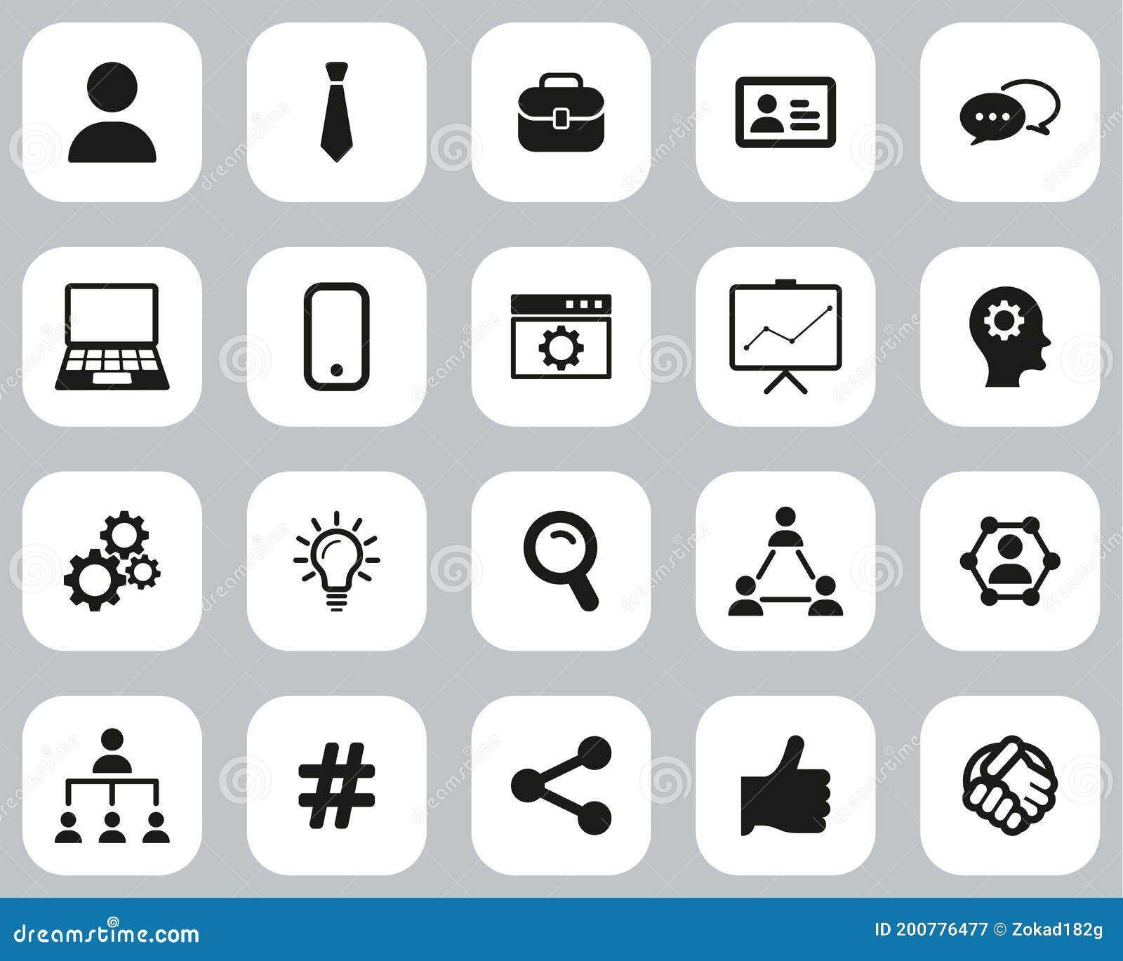 Office Worker Icons Black & White Flat Design Set Big Stock Vector ...