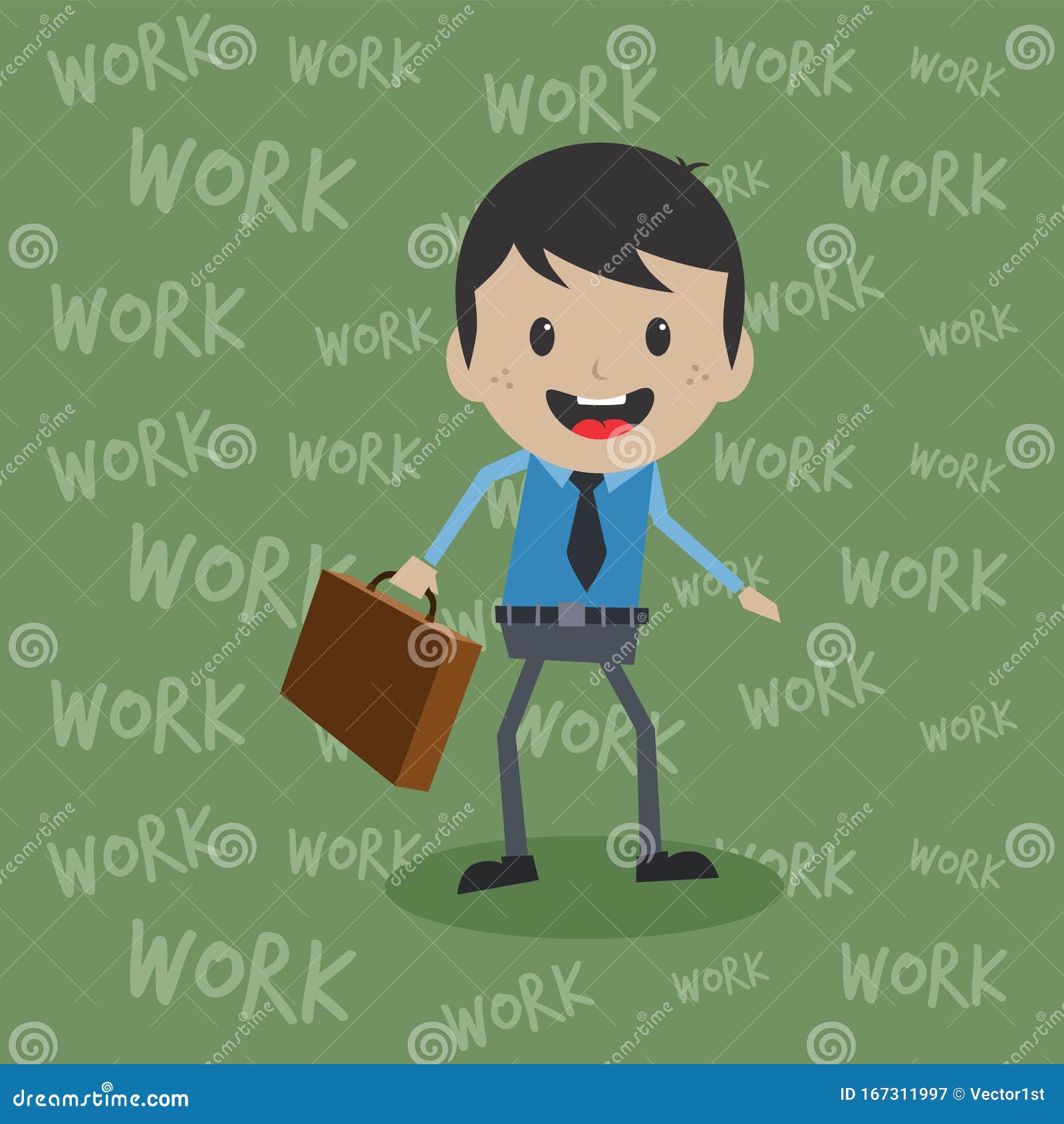Office Worker on the Job Full Task Employee Cartoon Stock Illustration ...