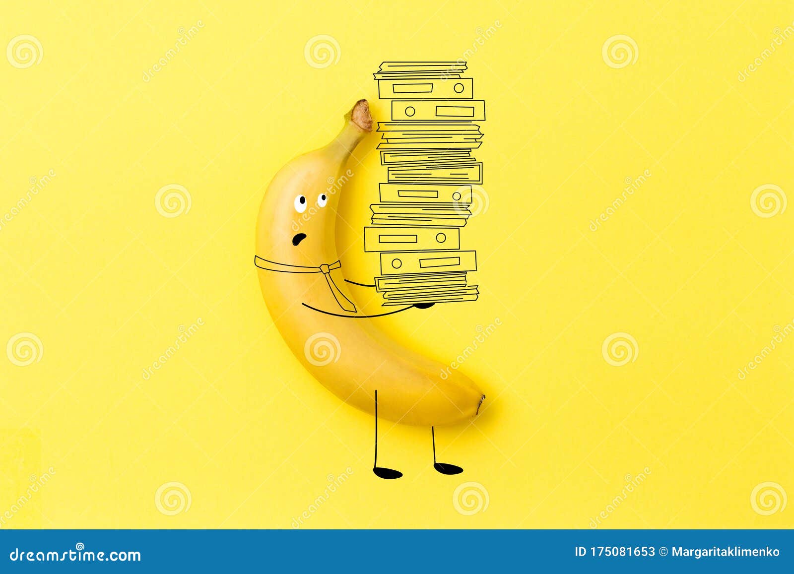 Office Worker with a Large Stack of Work Folders. Stock Illustration ...
