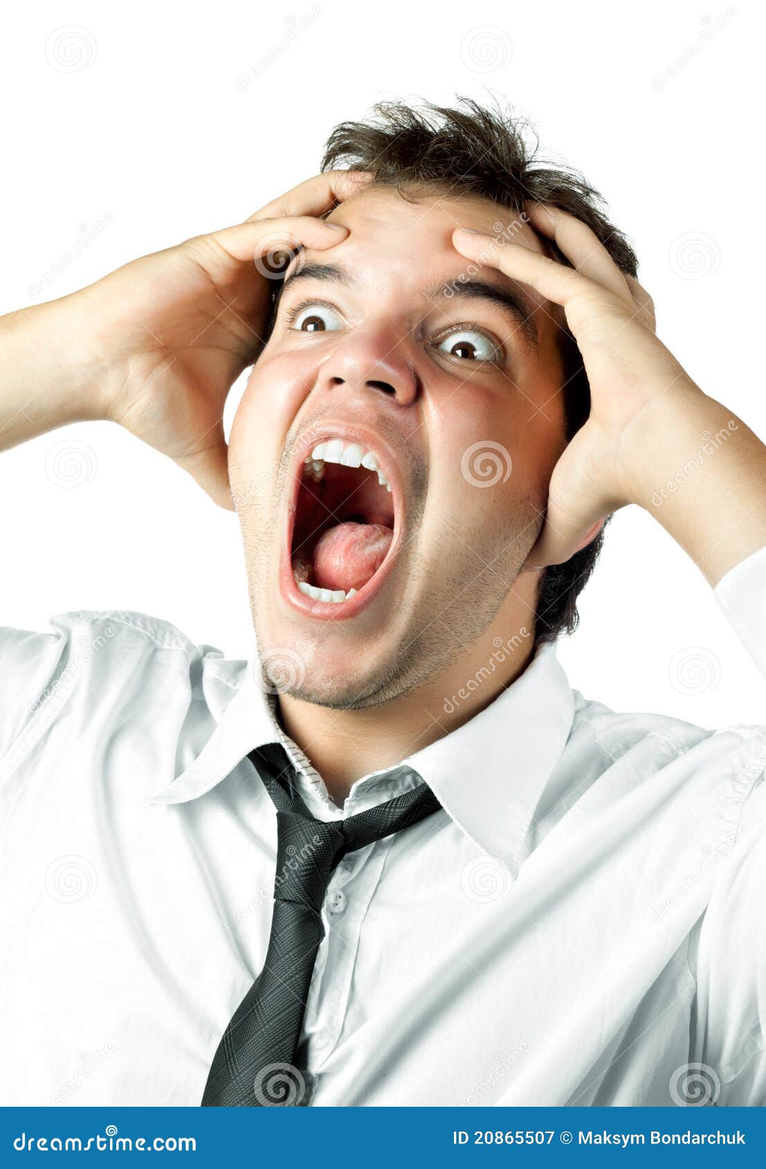 Office Worker Mad by Stress Screaming Isolated Stock Image - Image of ...