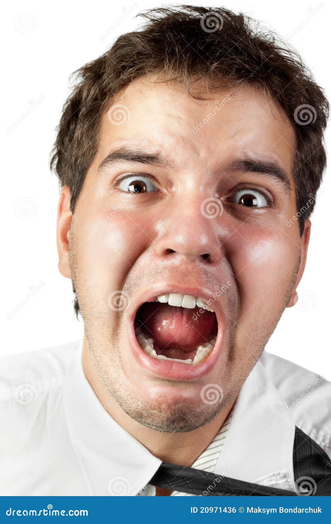 Office Worker Mad by Stress Screaming Isolated Stock Photo - Image of ...