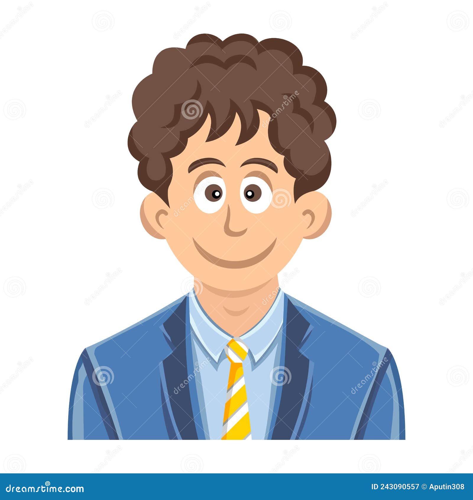 Office Worker Man Bust Vector Stock Vector - Illustration of ...