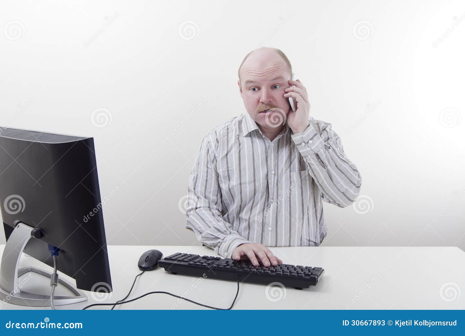 Office Worker with Mustache Stock Image - Image of people, caucasian ...