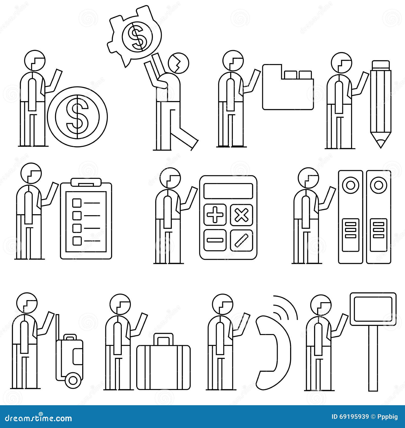 Office worker stock illustration. Illustration of employer - 69195939