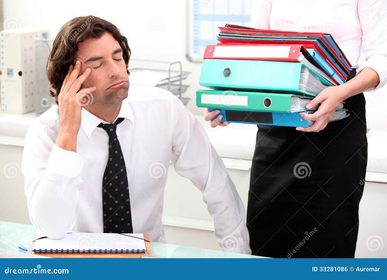 Office Worker is Overwhelmed Stock Photo - Image of middle, boredom ...