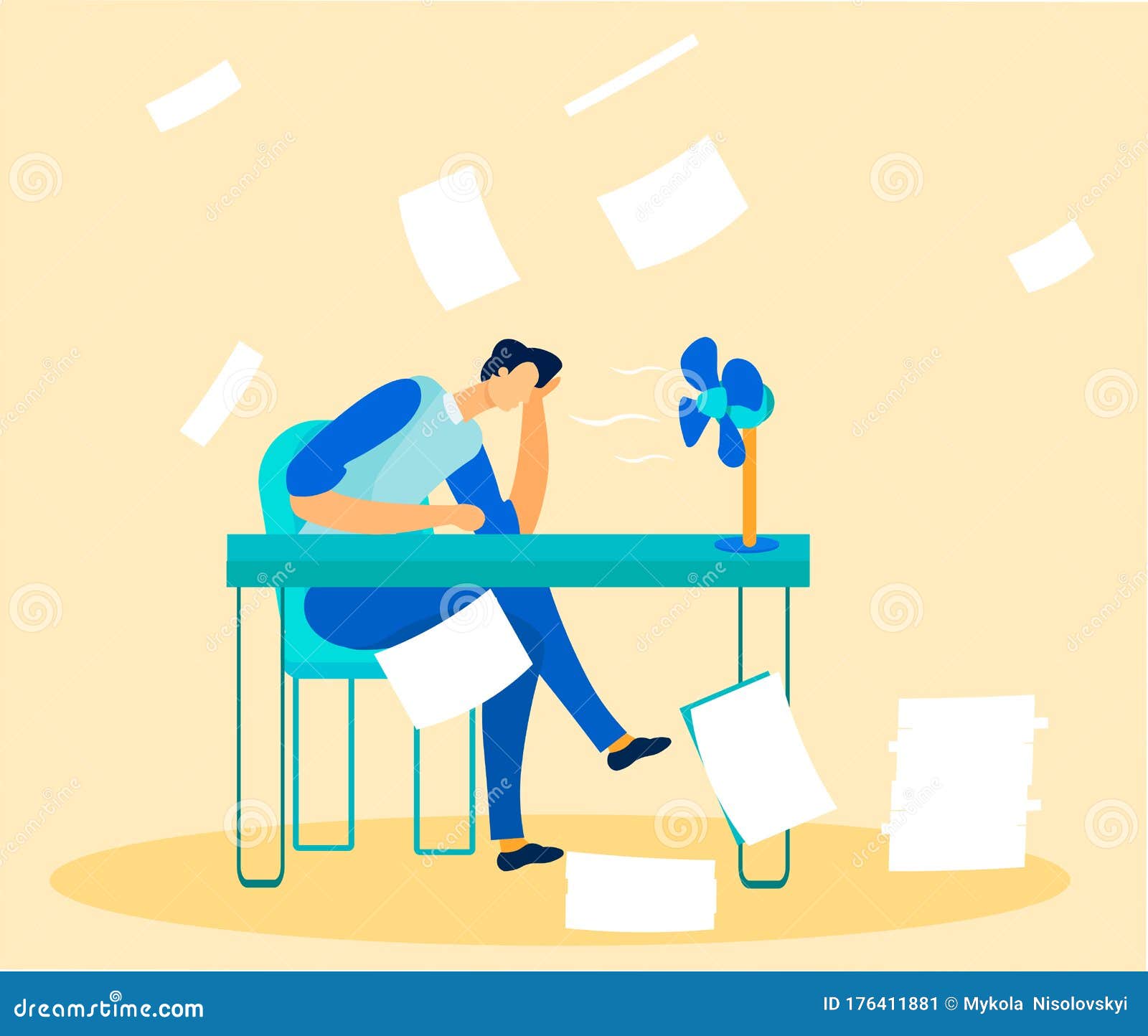 Exhausted Overwhelmed By Work African American Black Young Female ...