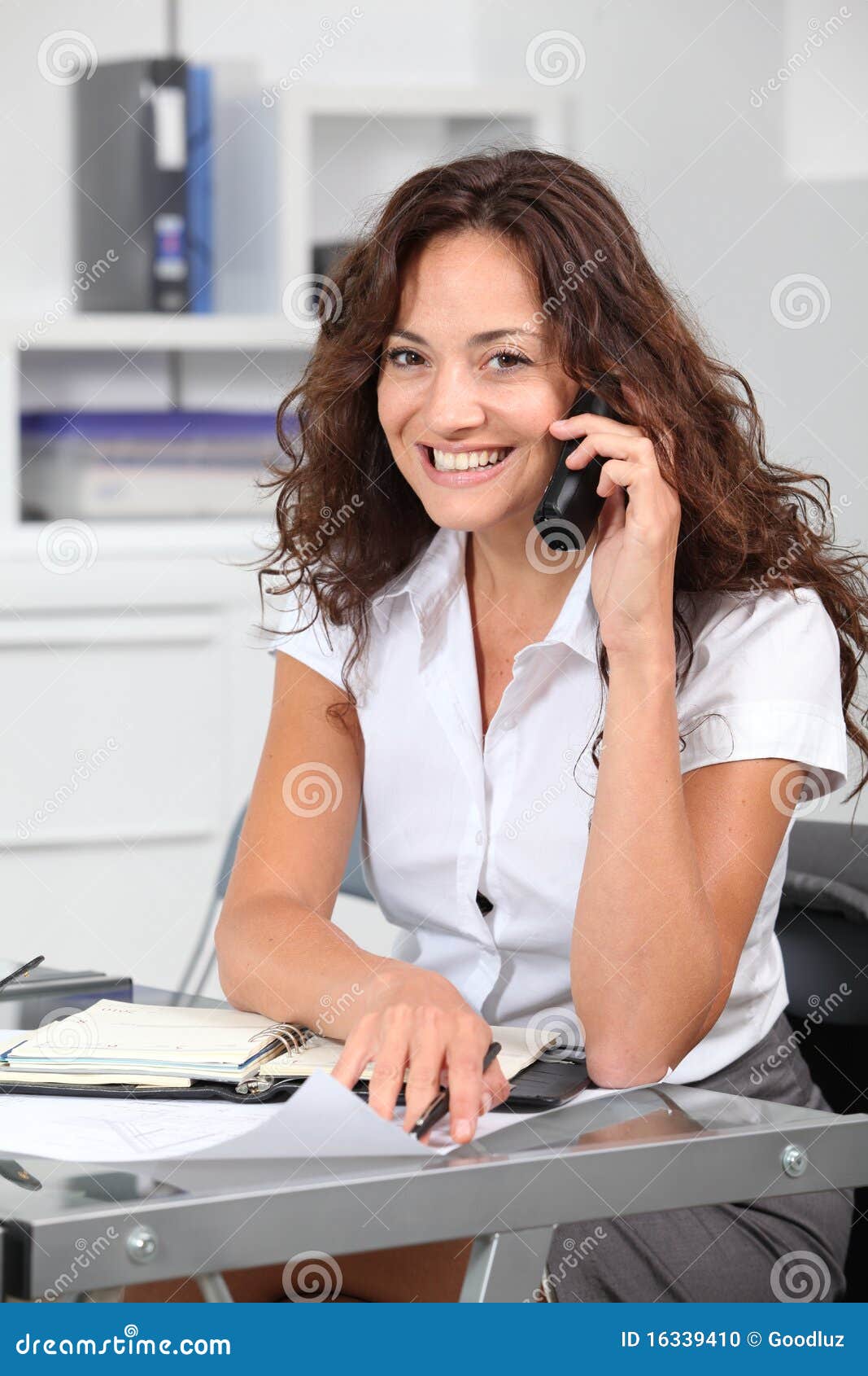 Office worker on the phone stock photo. Image of employee - 16339410
