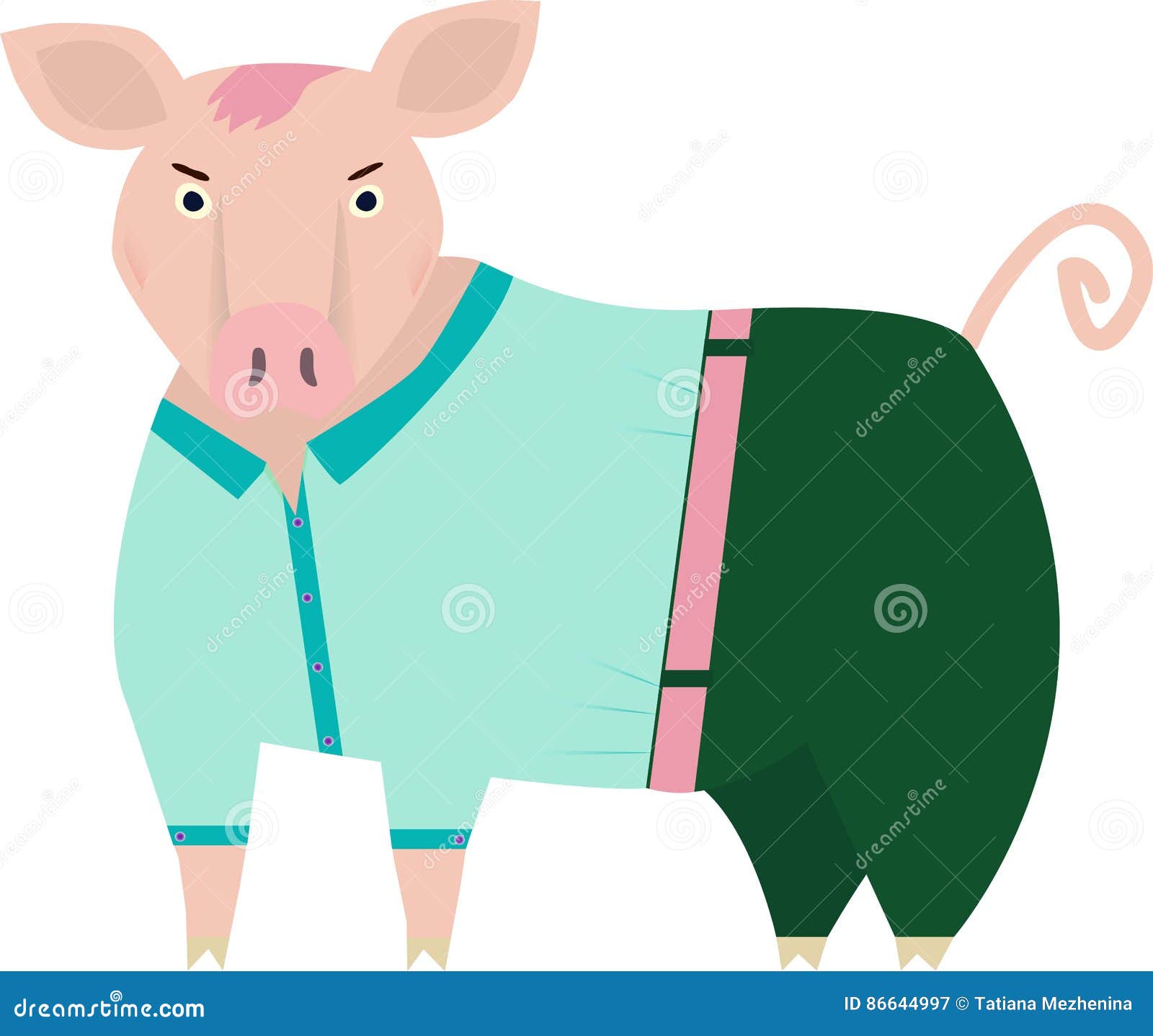 Office worker Pig stock vector. Illustration of employer - 86644997