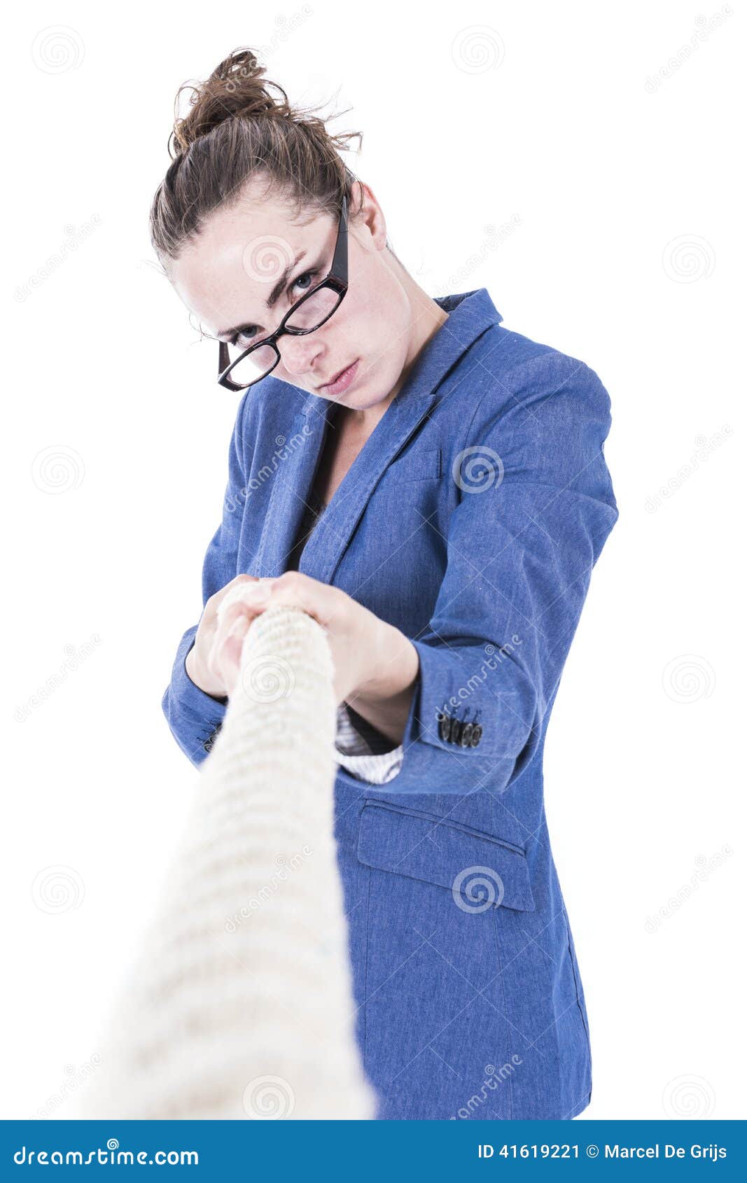 Office Worker Pulling a Rope Stock Image - Image of environment ...