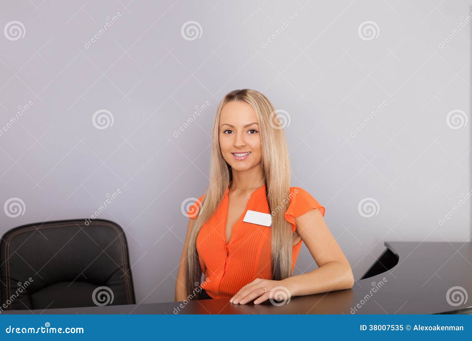 Office Worker at Reception. Stock Image - Image of woman, receptionist ...