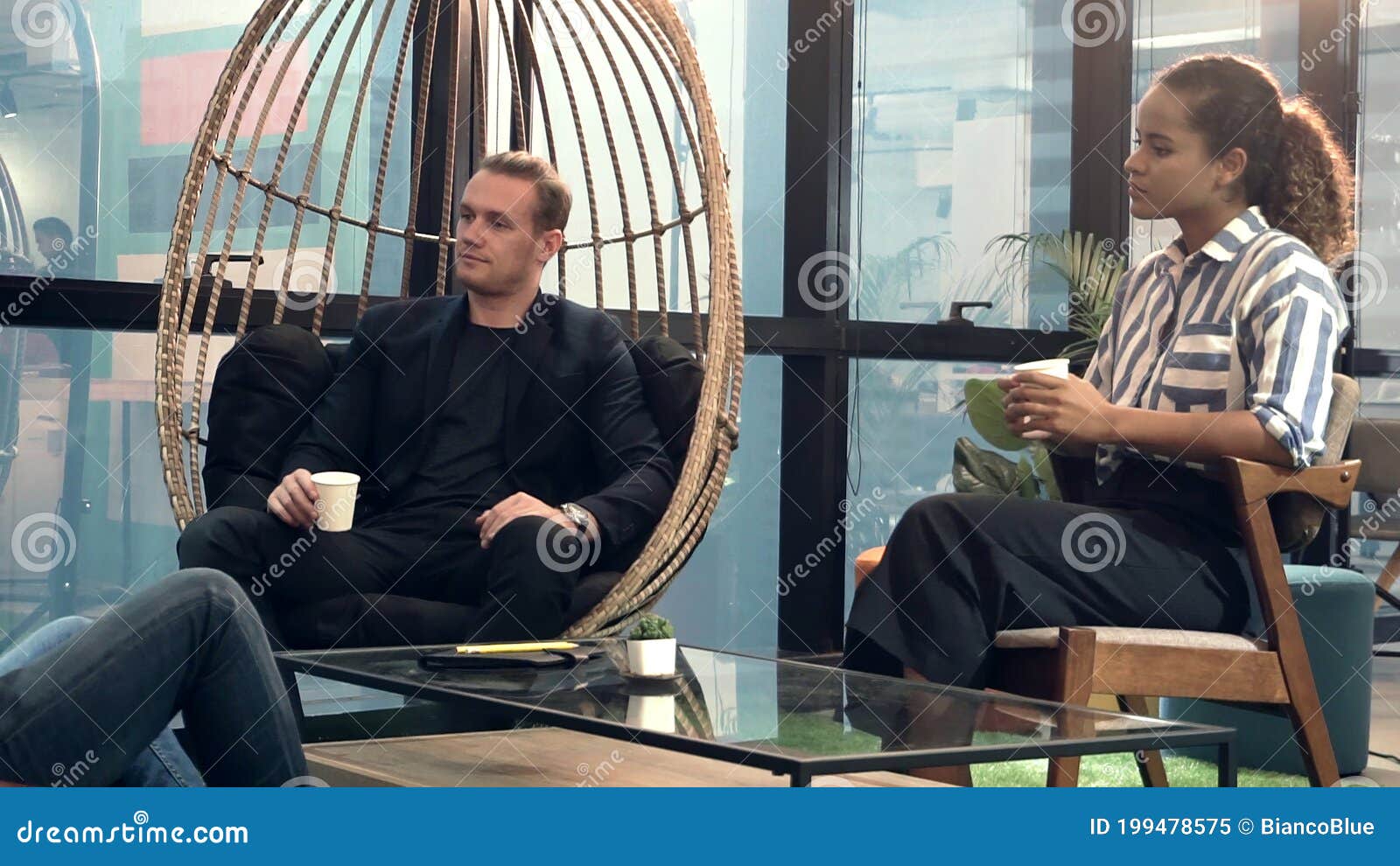 Office Worker Relax at Coffee Corner Taking Break Stock Image - Image ...