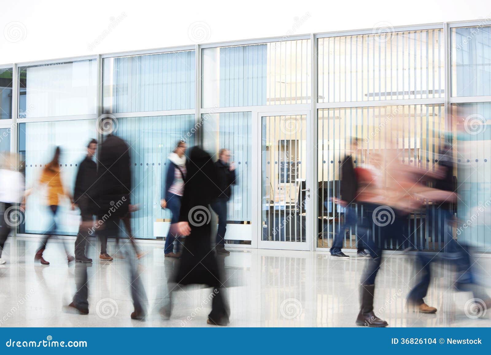 Office Worker Rushing through Corridor, Motion Blur Stock Photo - Image ...