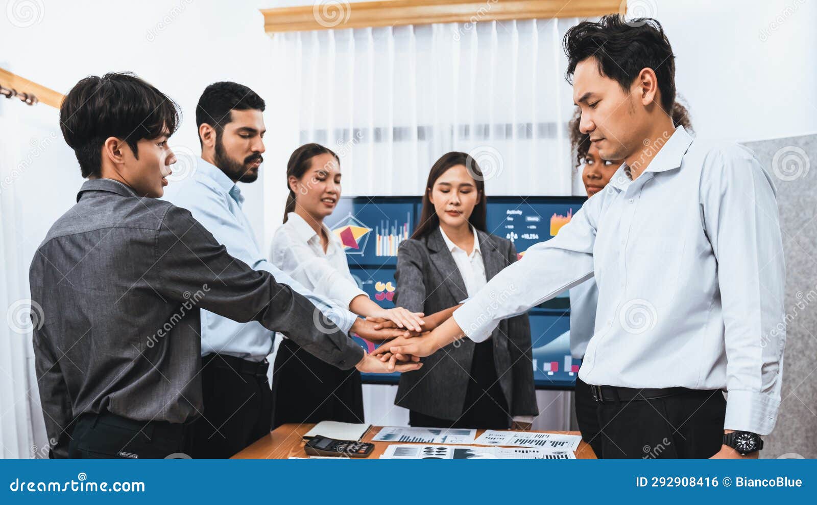 Office Worker S Hand Stack Shows Solidarity in Workplace. Concord Stock ...