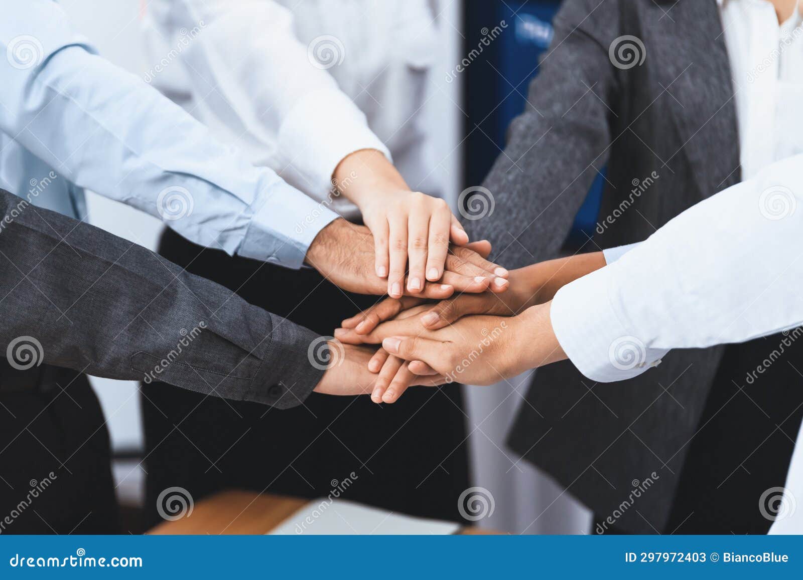 Office Worker S Hand Stack Shows Solidarity in Workplace. Concord Stock ...