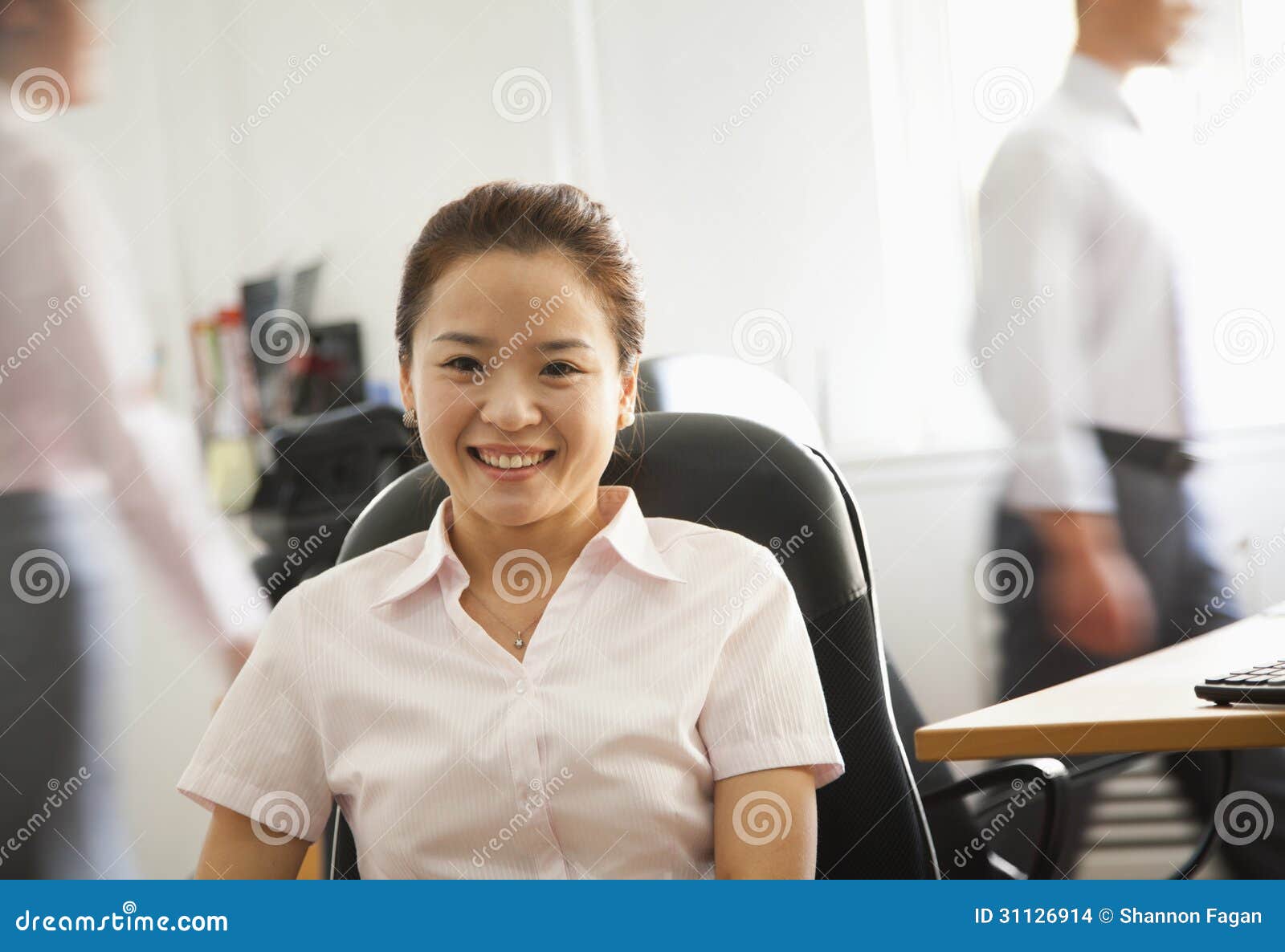 Office Worker Seating and Smiling, Portrait at the Office Stock Photo ...
