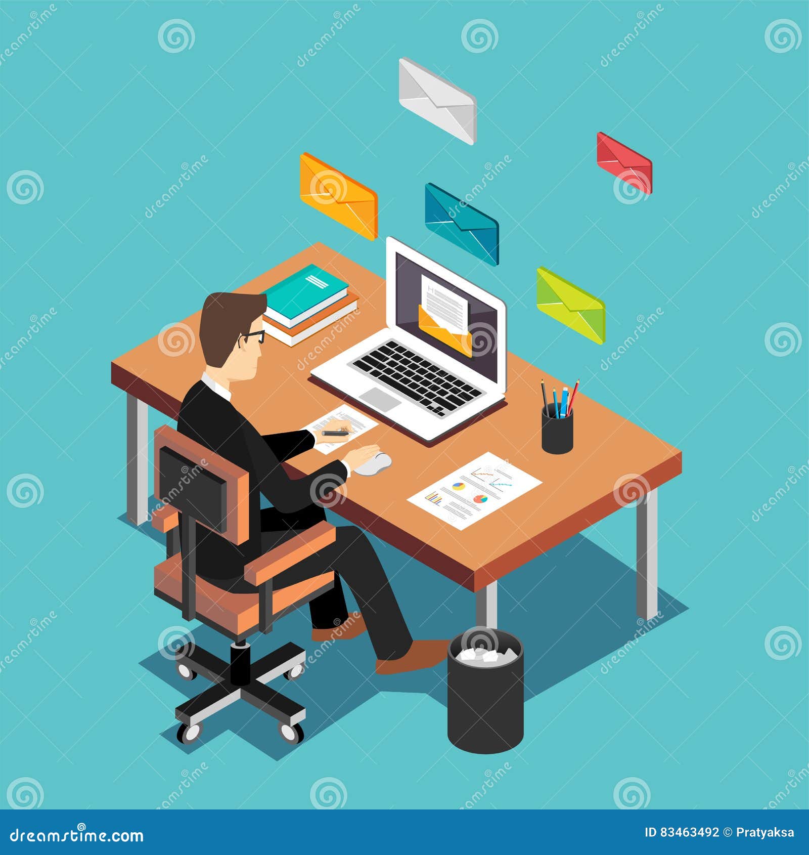 Man In Suit Sending Paper Airplane Flying Symbolizing Creative Thinking ...