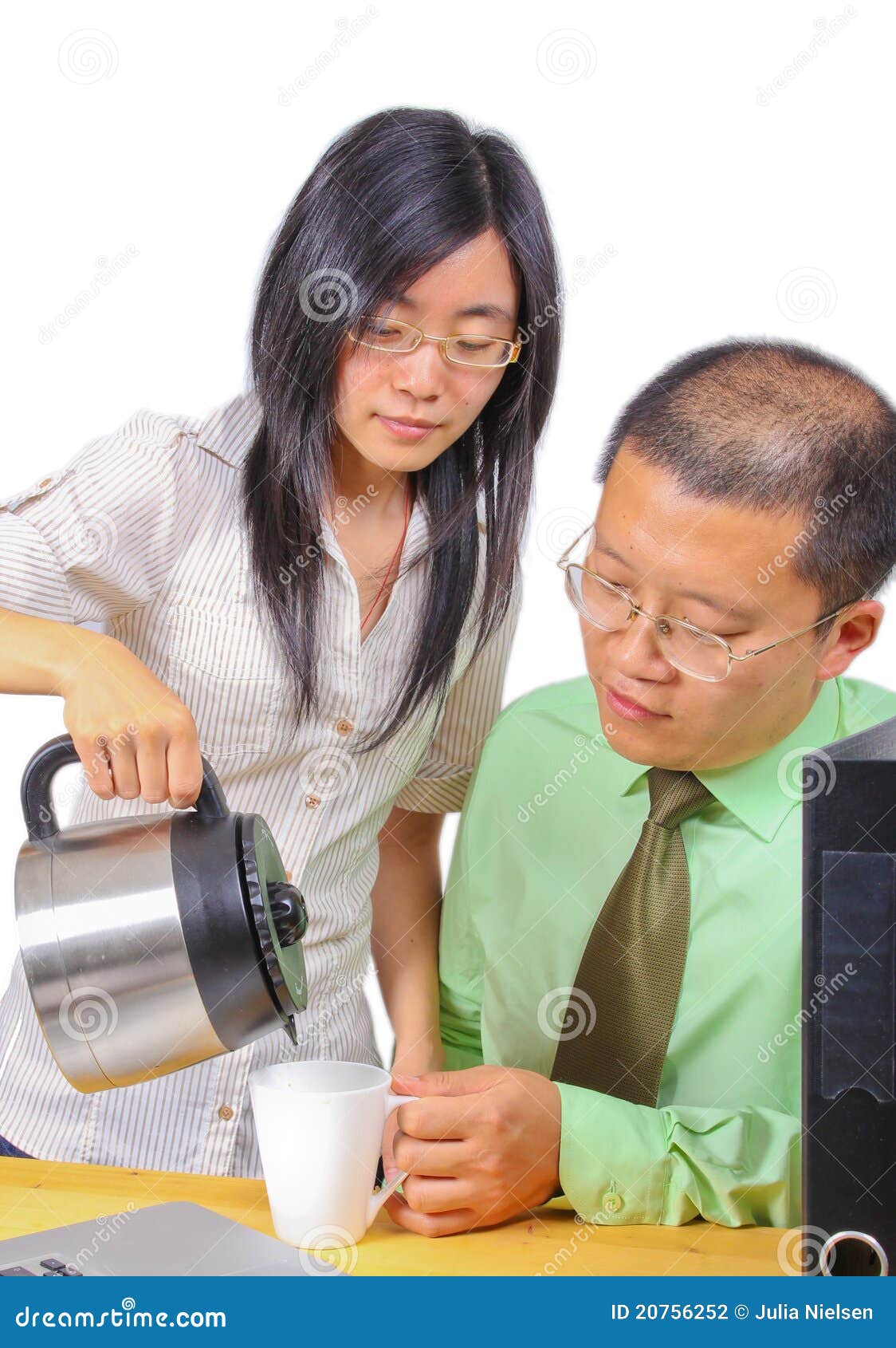 Office Worker Serving Coffee To a Man Stock Photo - Image of business ...