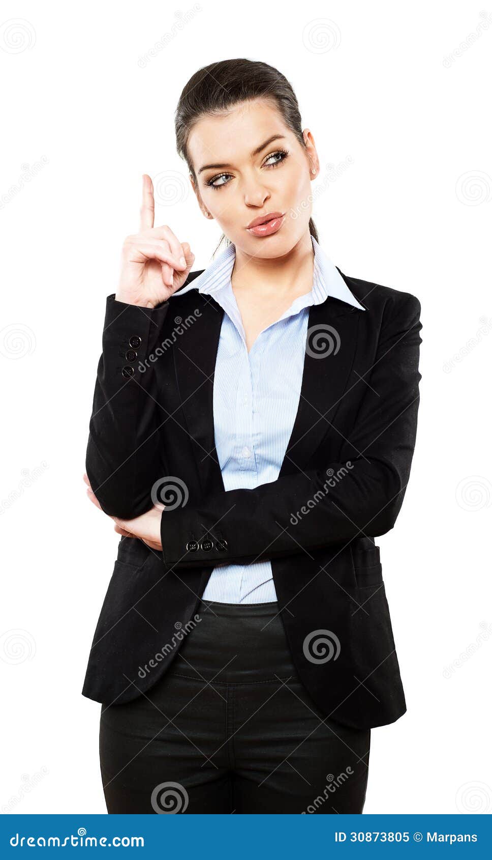 Office Worker Showing by Finger Stock Image - Image of female, formal ...