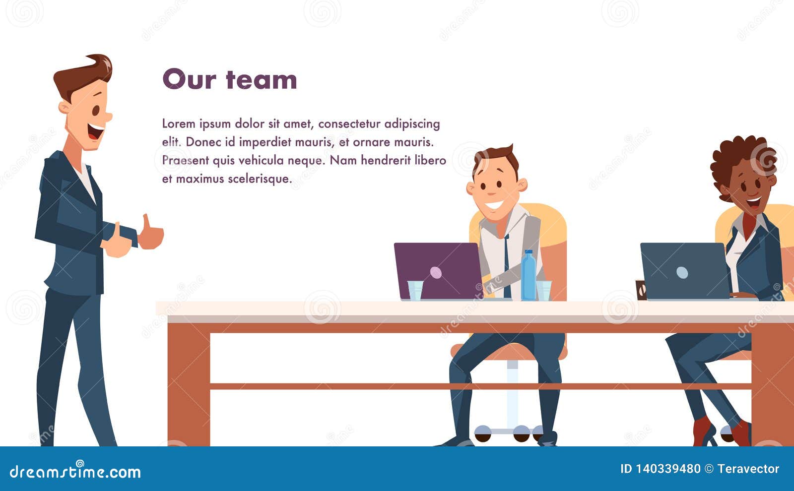 Office Worker Sit at Workplace Work by Laptop Stock Vector ...