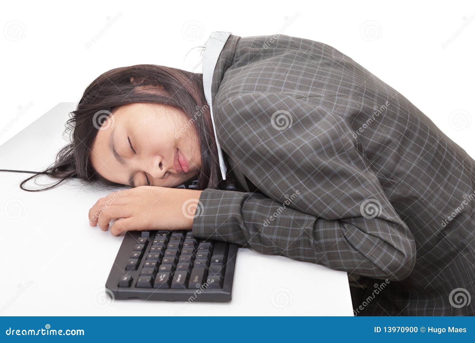 Office Worker Sleeping on Desk Stock Photo - Image of oriental, resting ...