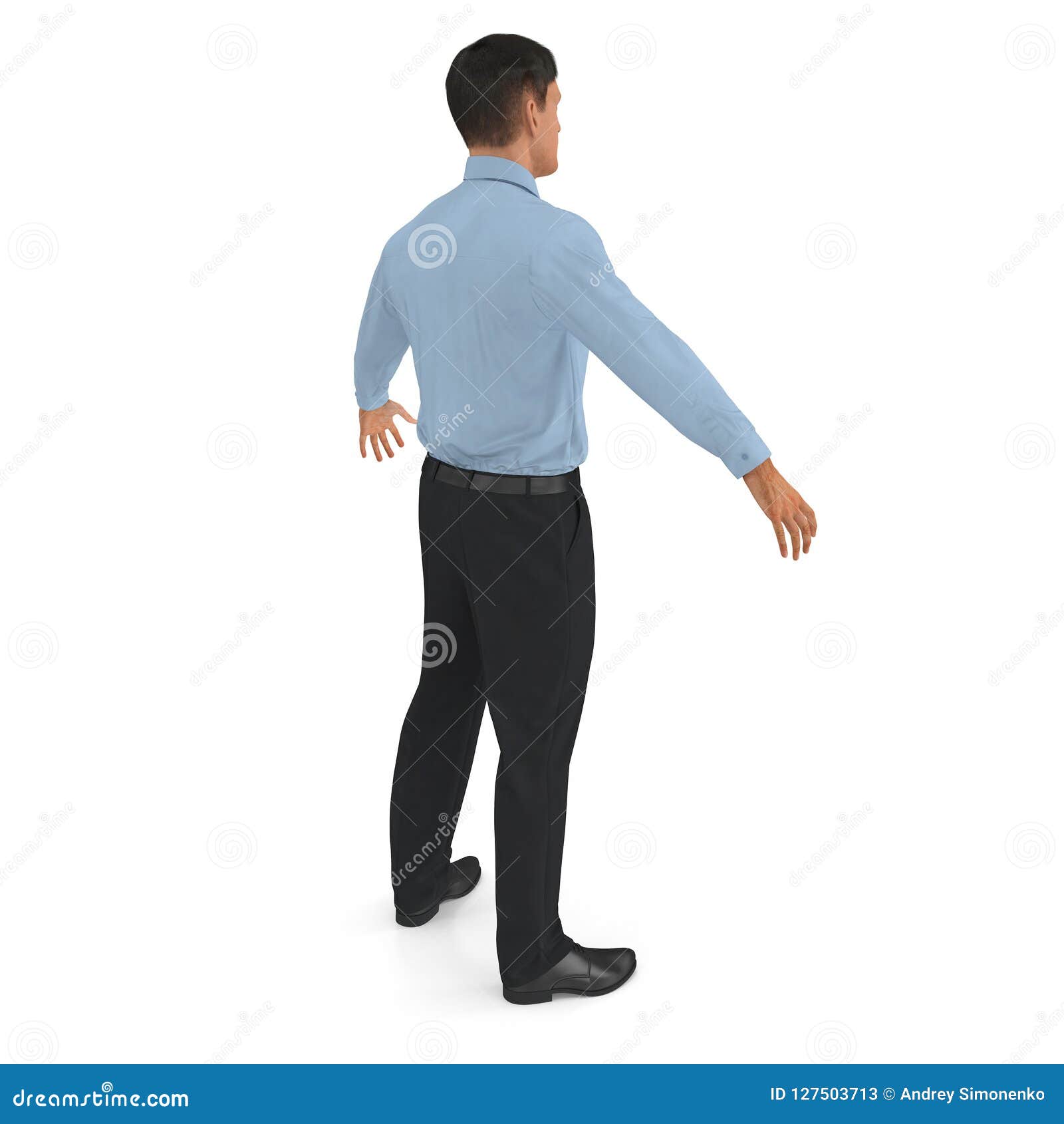 Office Worker Standing Pose Isolated on White Background. 3D ...