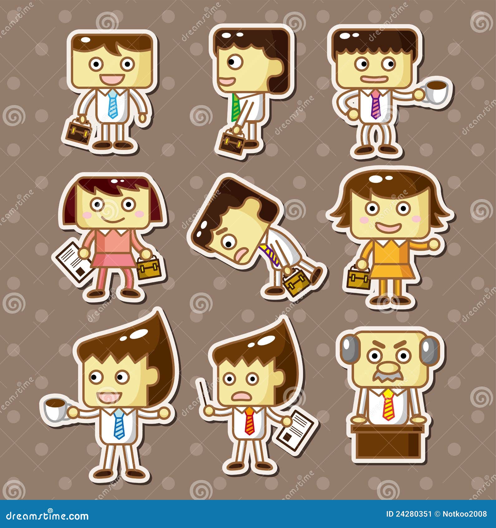 Office worker stickers stock vector. Illustration of people - 24280351