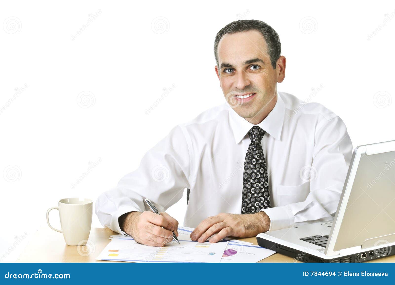 Office Worker Studying Reports Stock Photo - Image of manager, desk ...