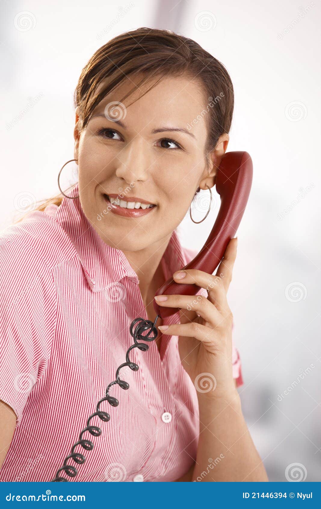 Office Worker Talking on Phone Stock Photo - Image of chatting, brown ...