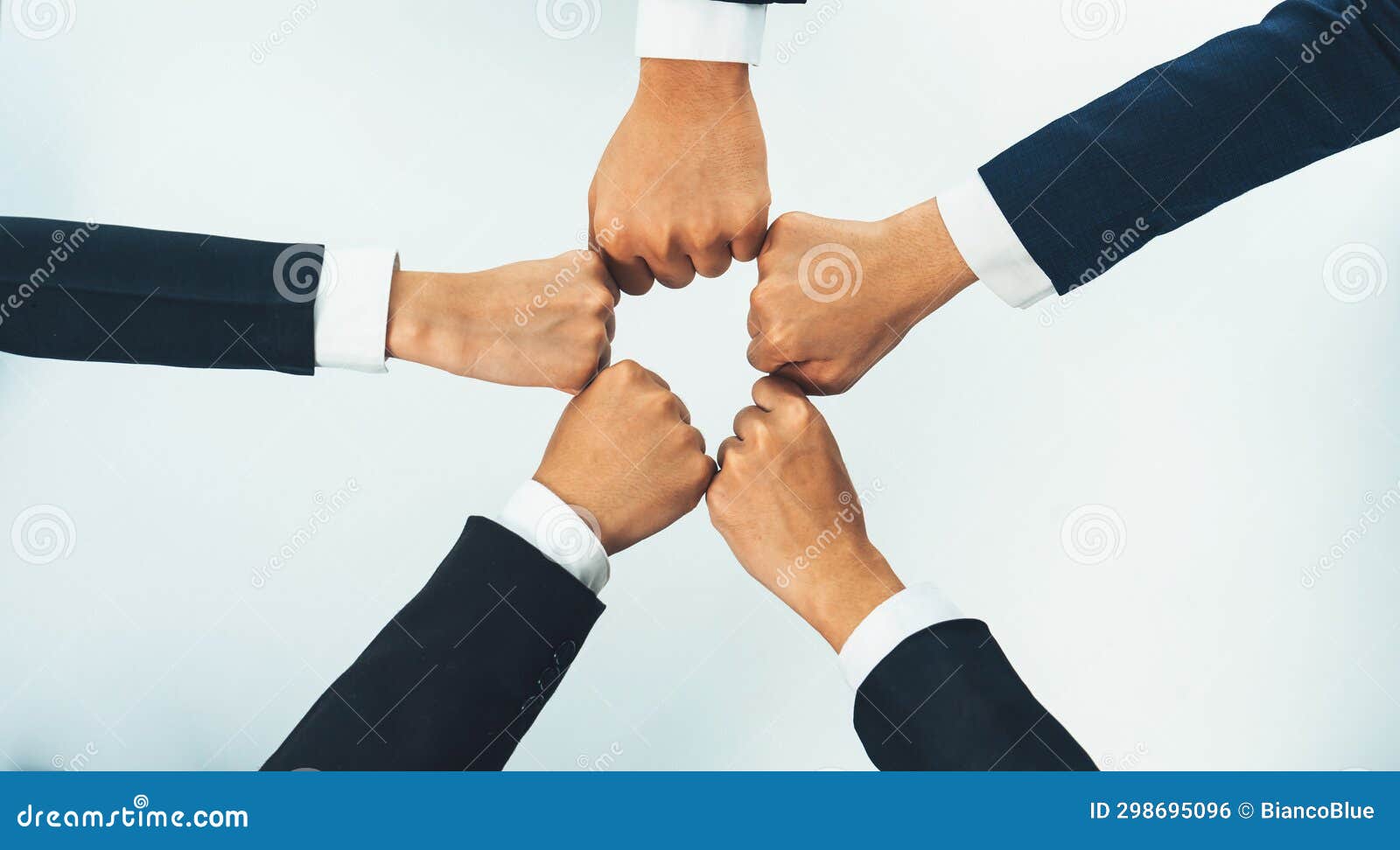Office Worker Team Stacking Hand Together Symbolize Successful Teamwork ...