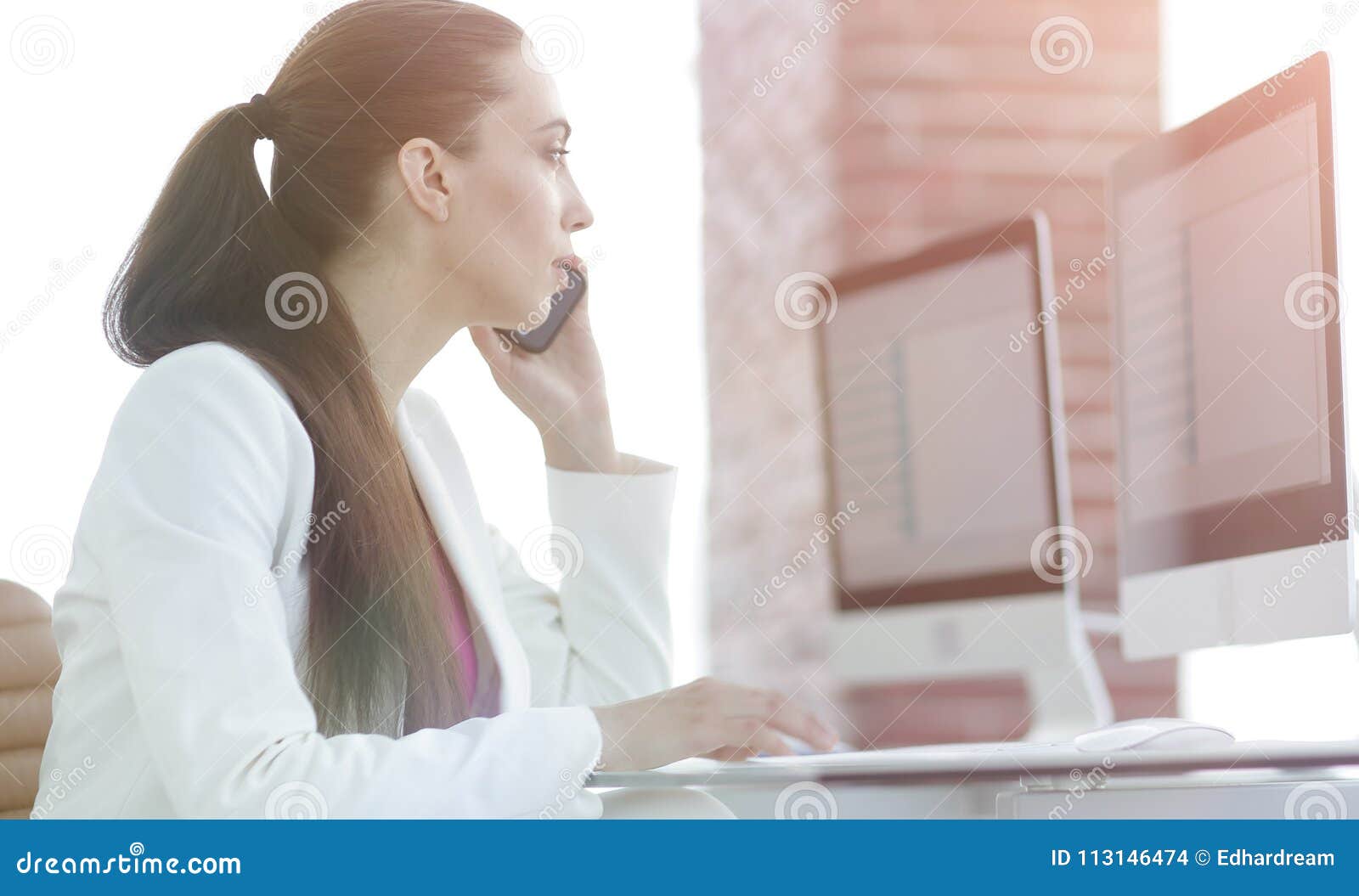 Employee Talking To a Customer on the Phone Stock Photo - Image of call ...