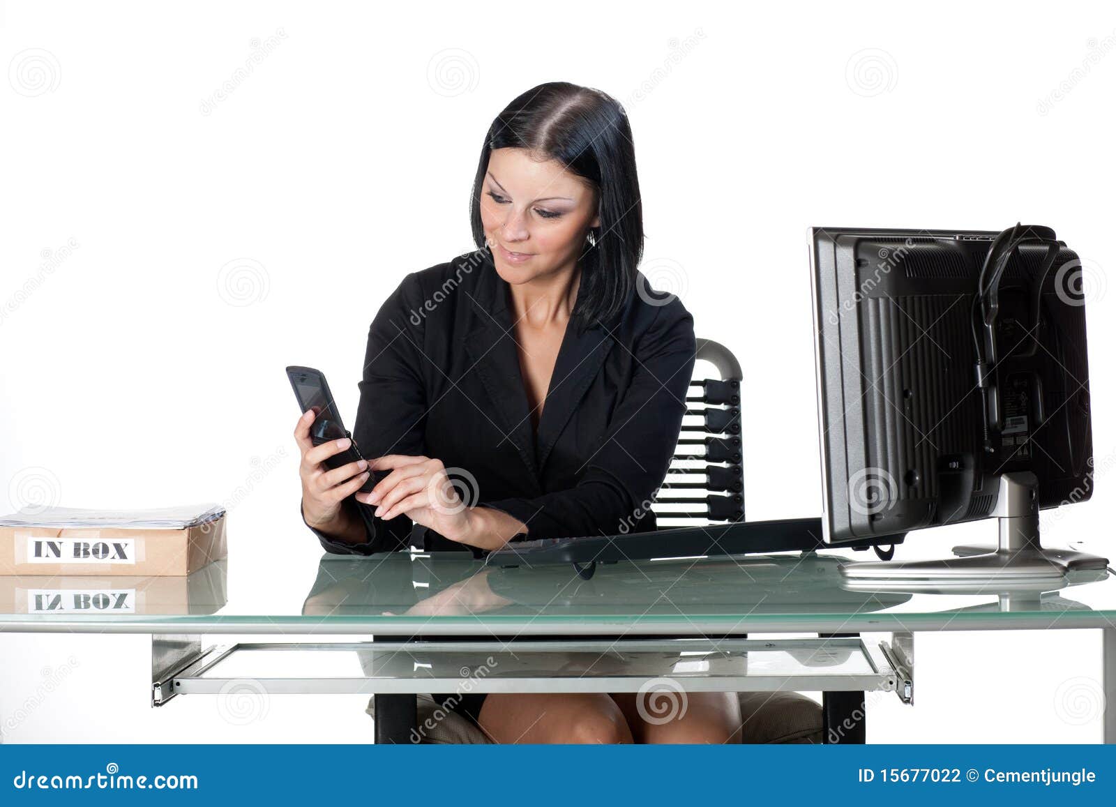 Office Worker Texting on Cellphone Stock Photo - Image of calling ...