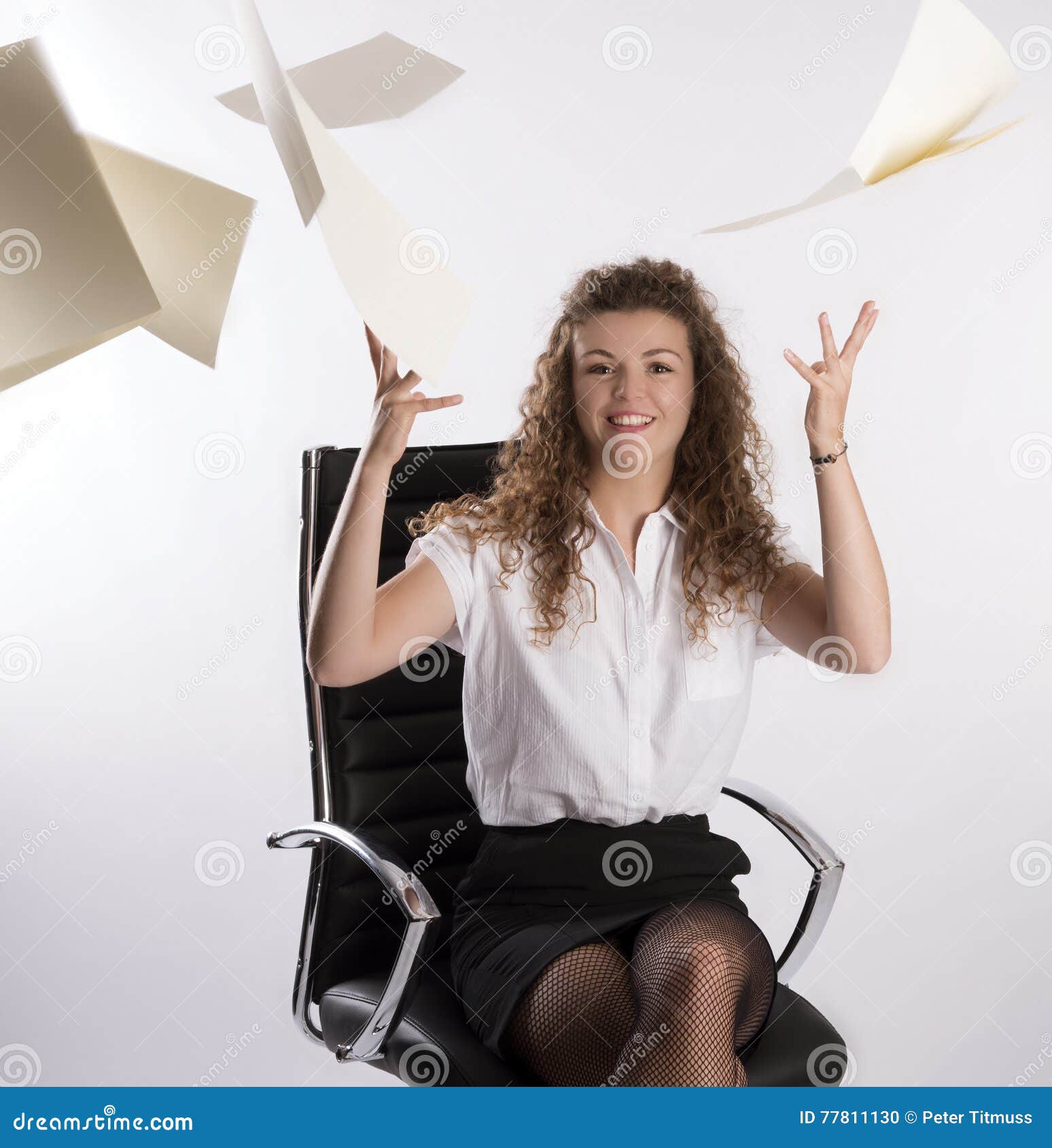 Office Worker Throws Paperwork into the Air Stock Photo - Image of ...