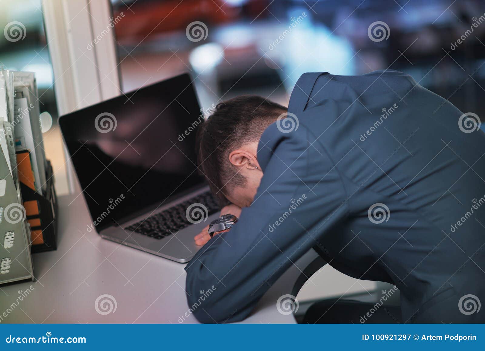 Office manager sleeps stock image. Image of work, business - 100921297