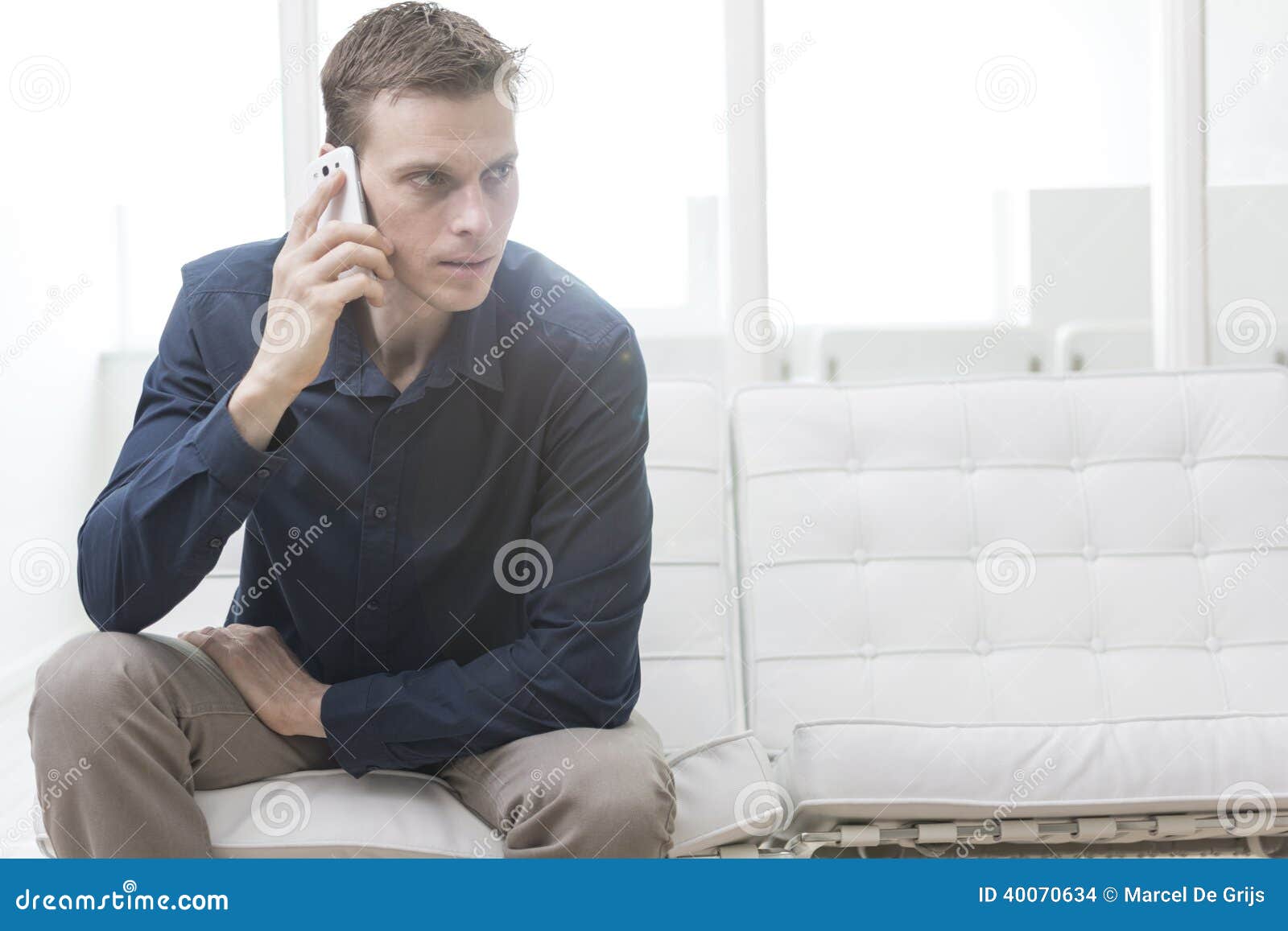 Office Worker Using Smartphone Stock Photo - Image of phonecall, view ...
