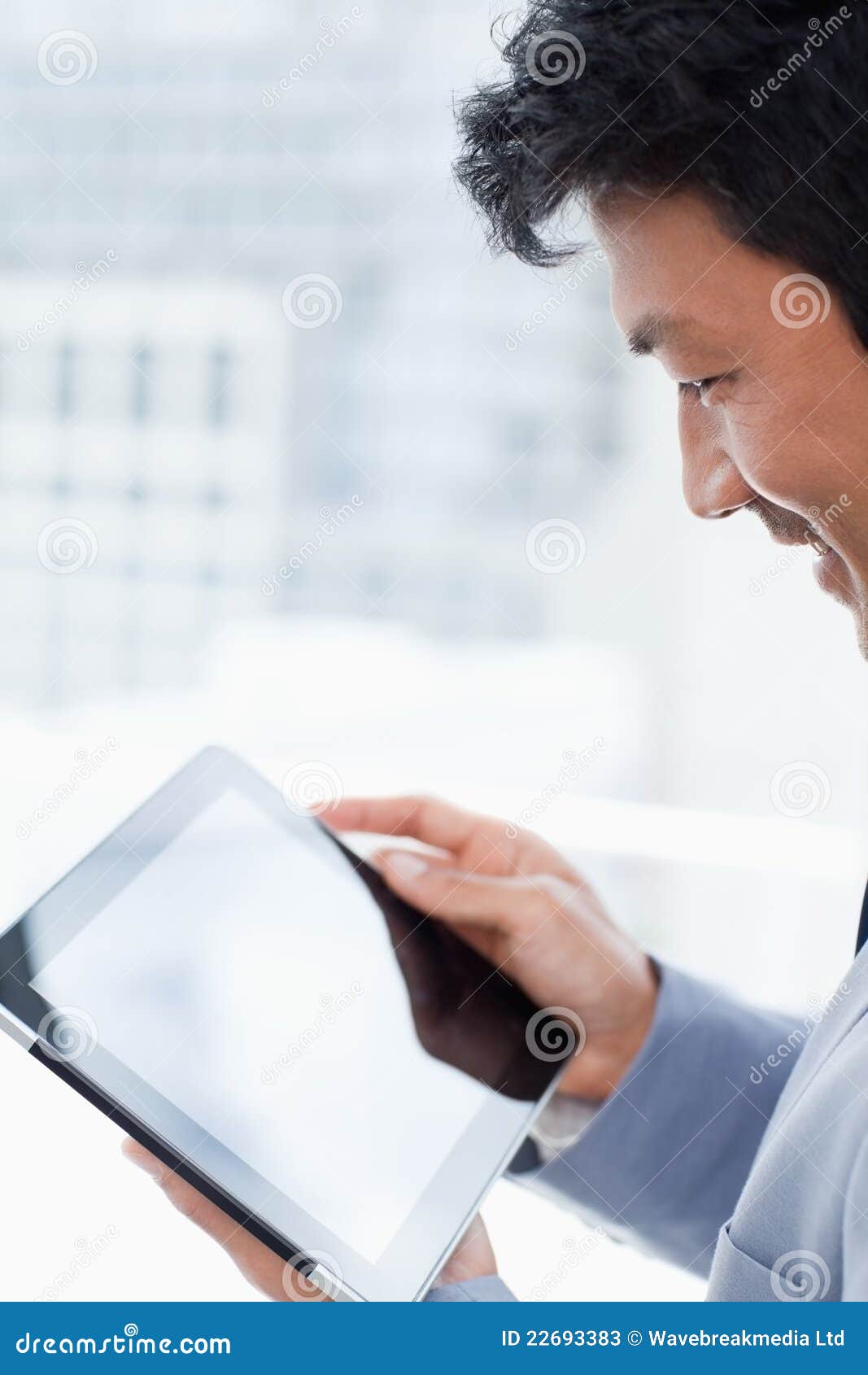 A Office Worker Using a Tablet Computer Stock Image - Image of business ...