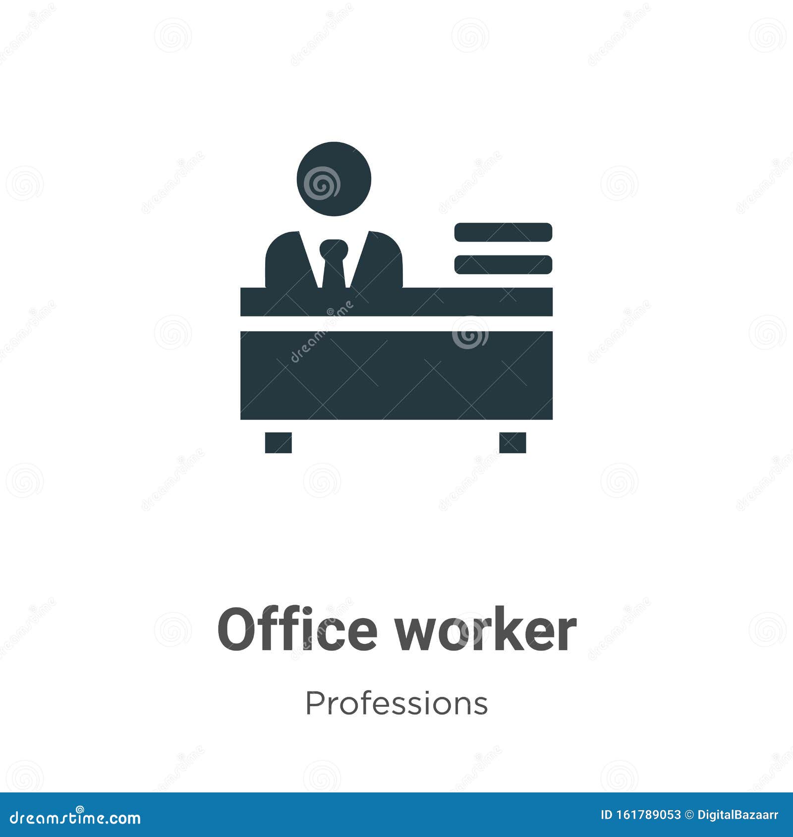 Office Worker Vector Icon on White Background. Flat Vector Office ...